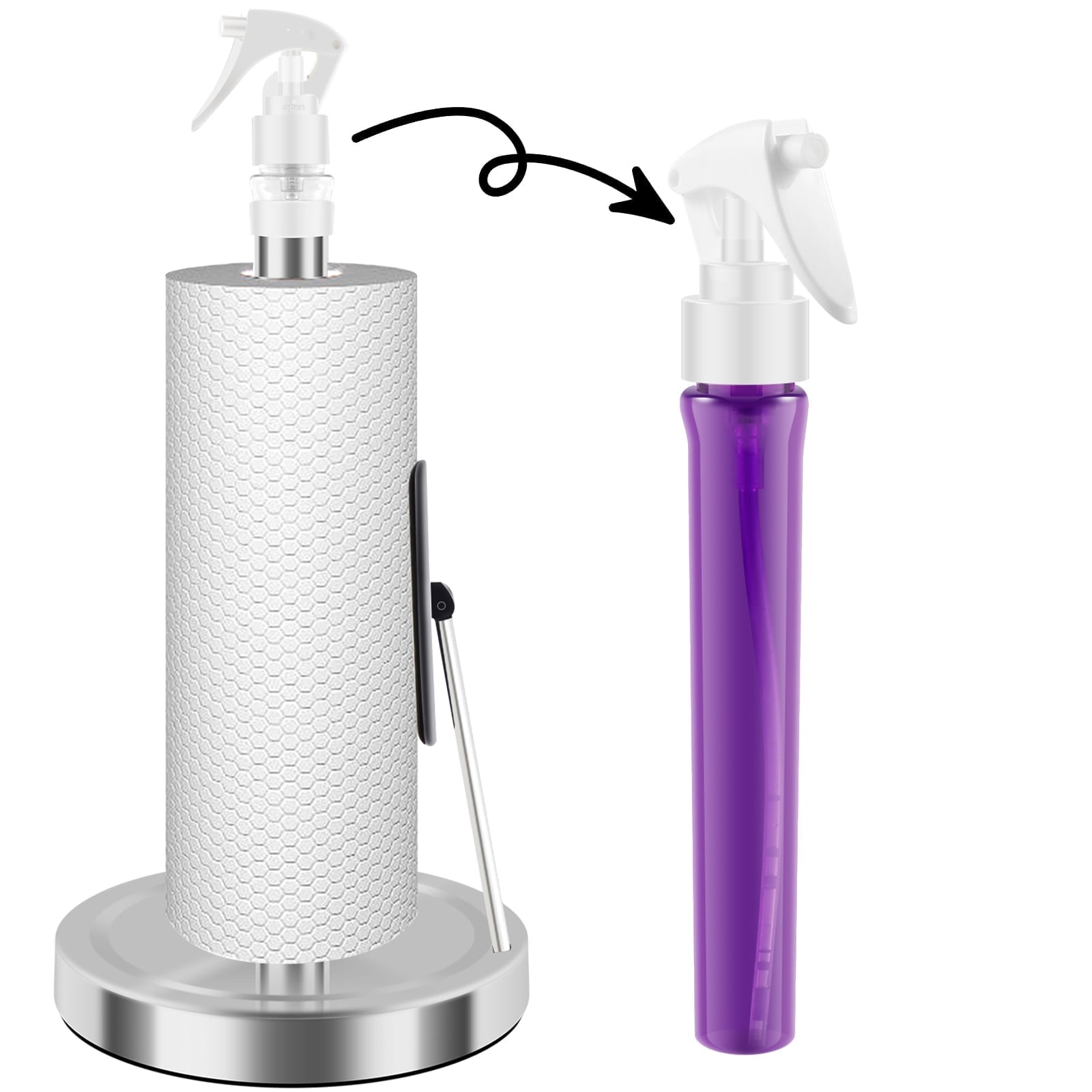 Customer reviews for Wekvgz Paper Towel Holder with 60ml Spray Bottle ...