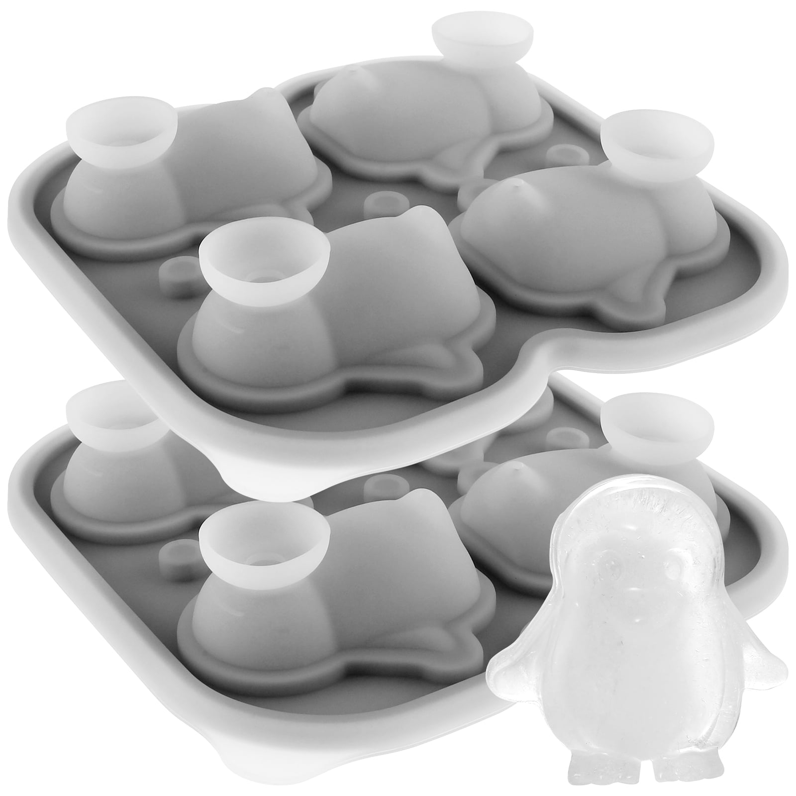 Wekvgz Penguins Ice Cube Tray Easy Release Ice Ball Mold Tray 5.7"×5.7 ...
