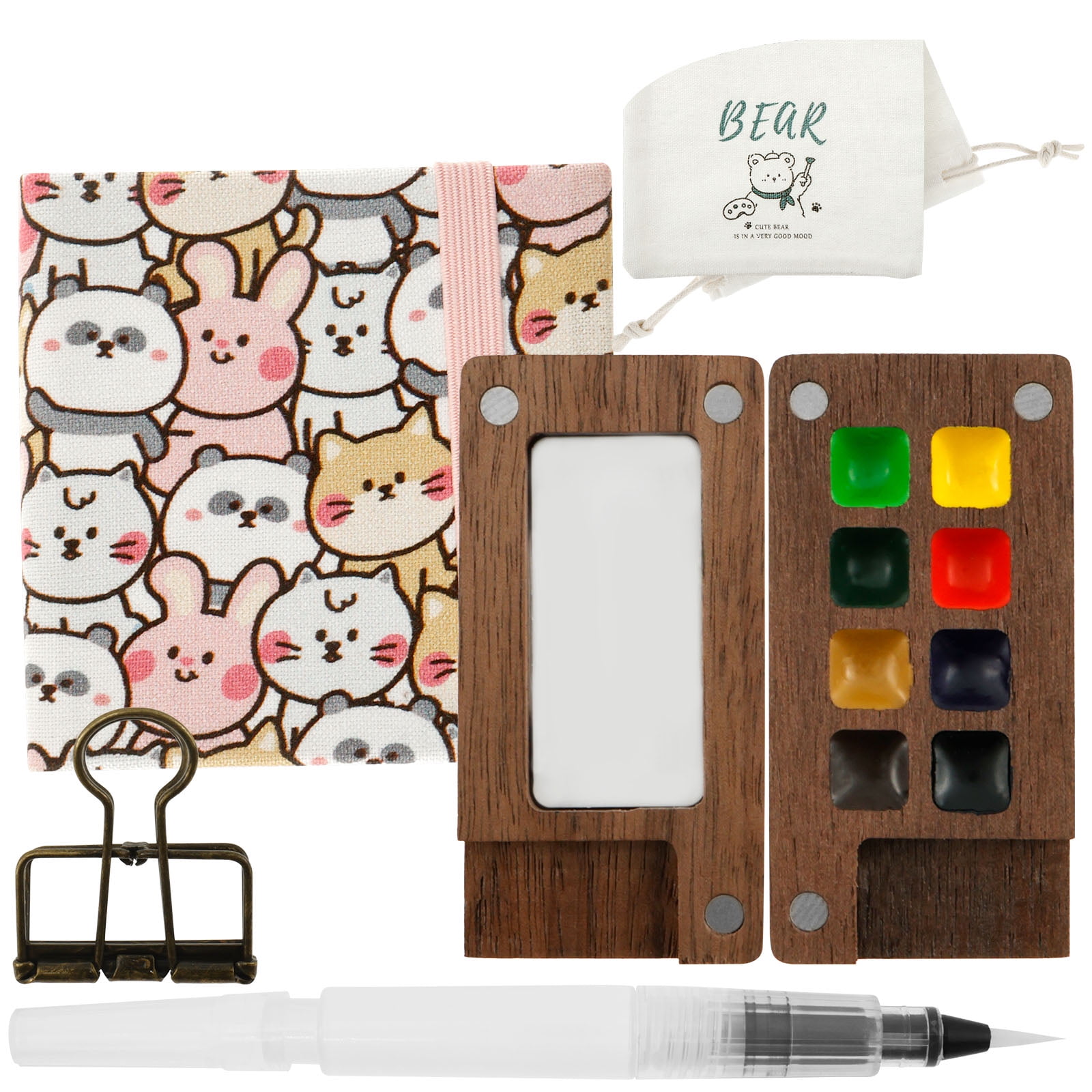 Wekvgz Portable Watercolor Palette with Watercolor Sketchbook Compact ...