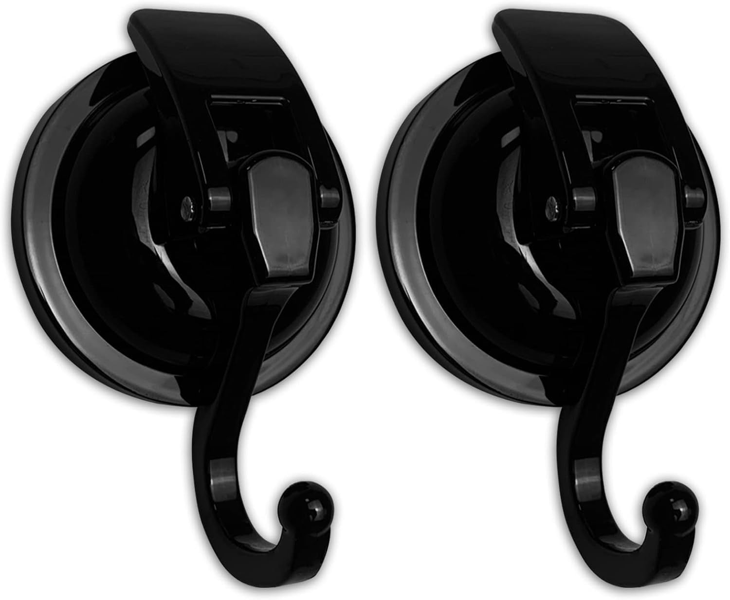 Wekvgz Removable Suction Cup Hooks (2 Pack) , Black Heavy Duty Vacuum ...