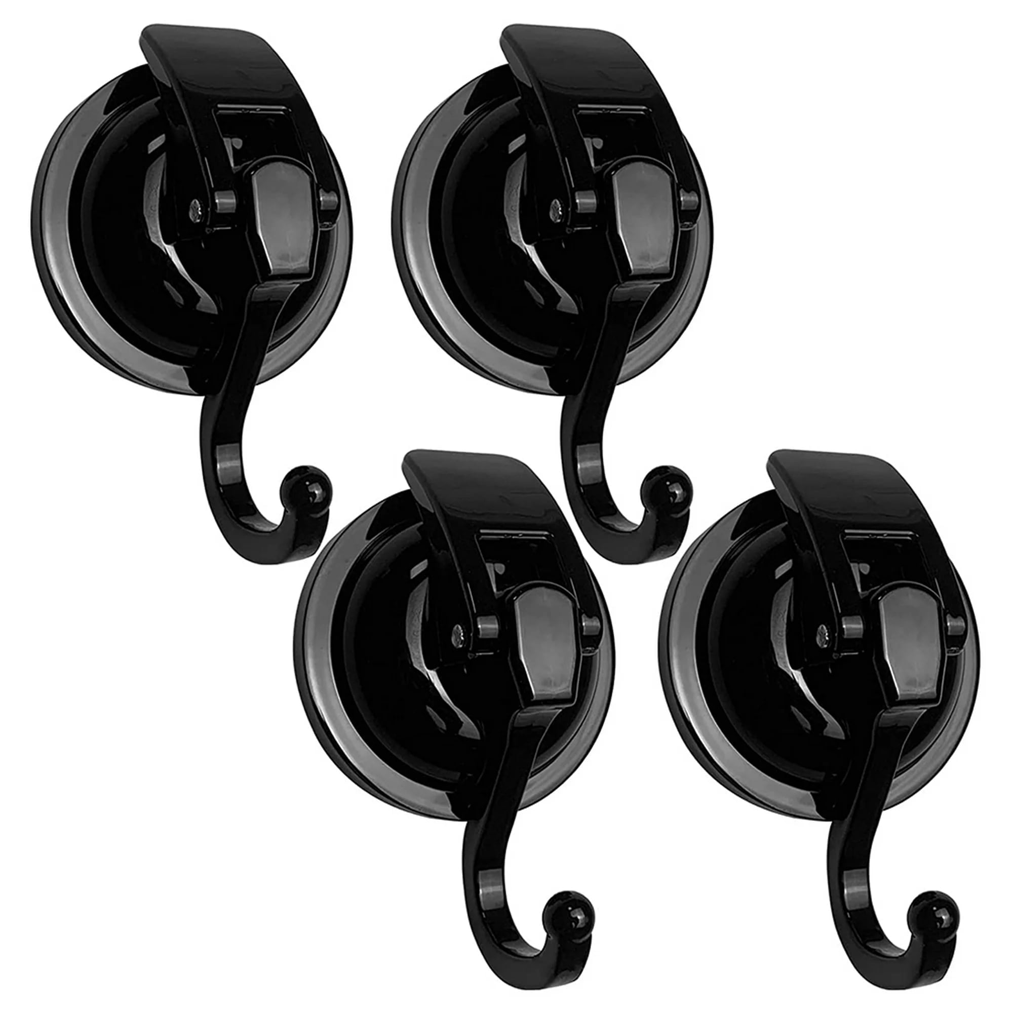 Wekvgz Removable Suction Cup Hooks (4 Pack) , Silver-Plated Heavy Duty ...