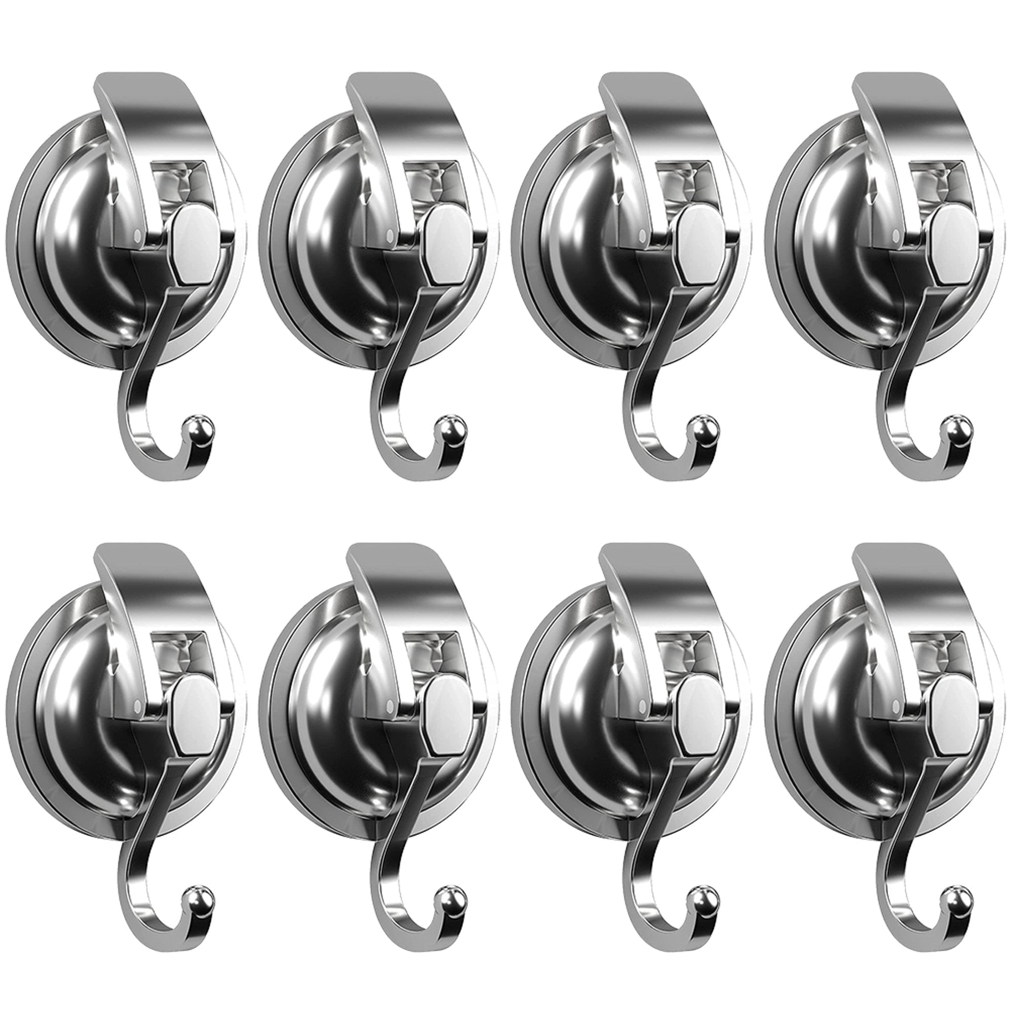 Wekvgz Removable Suction Cup Hooks (8 Pack) , Sliver Heavy Duty Vacuum ...