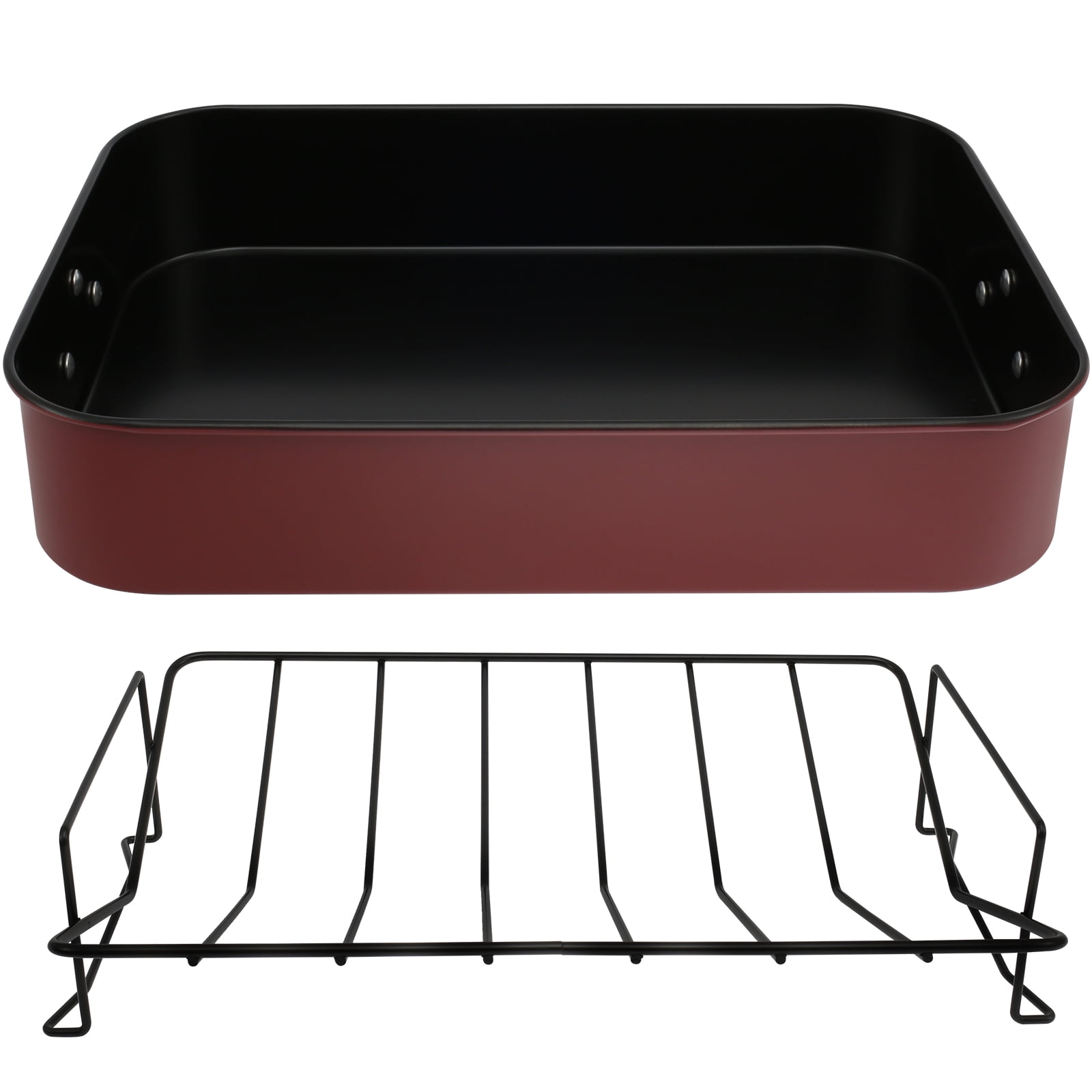 Wekvgz Roasting Pan with Rack Carbon Steel Turkey Roaster Pan with ...