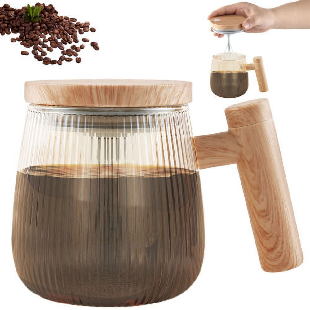 Wekvgz Self Stirring Mug 400ml Glass Electric Stirring Mug Battery ...