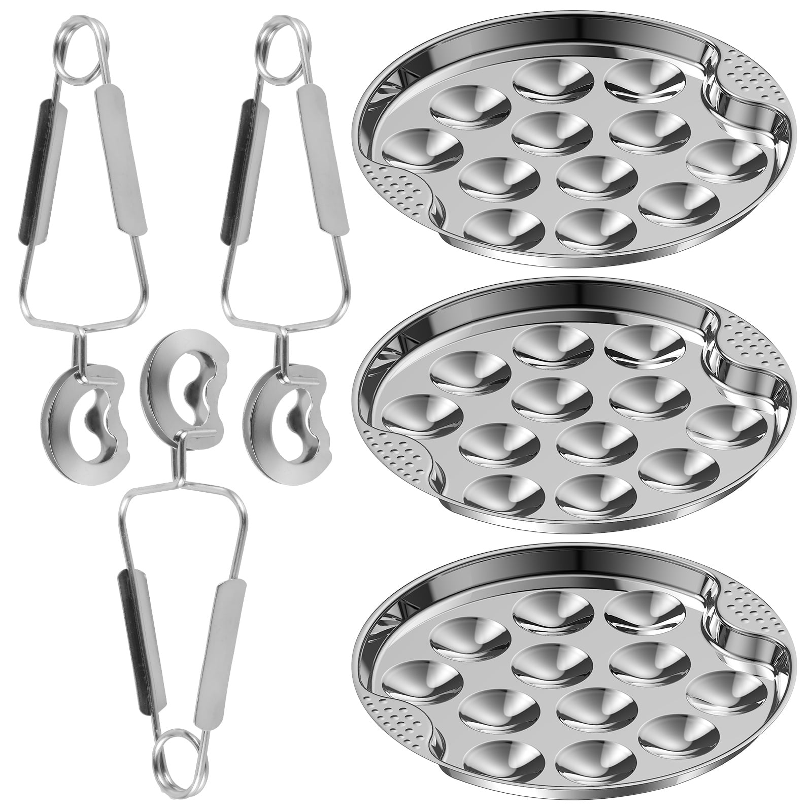 Wekvgz Stainless Steel Escargot Plates 12 Compartments Snail Dish Set ...