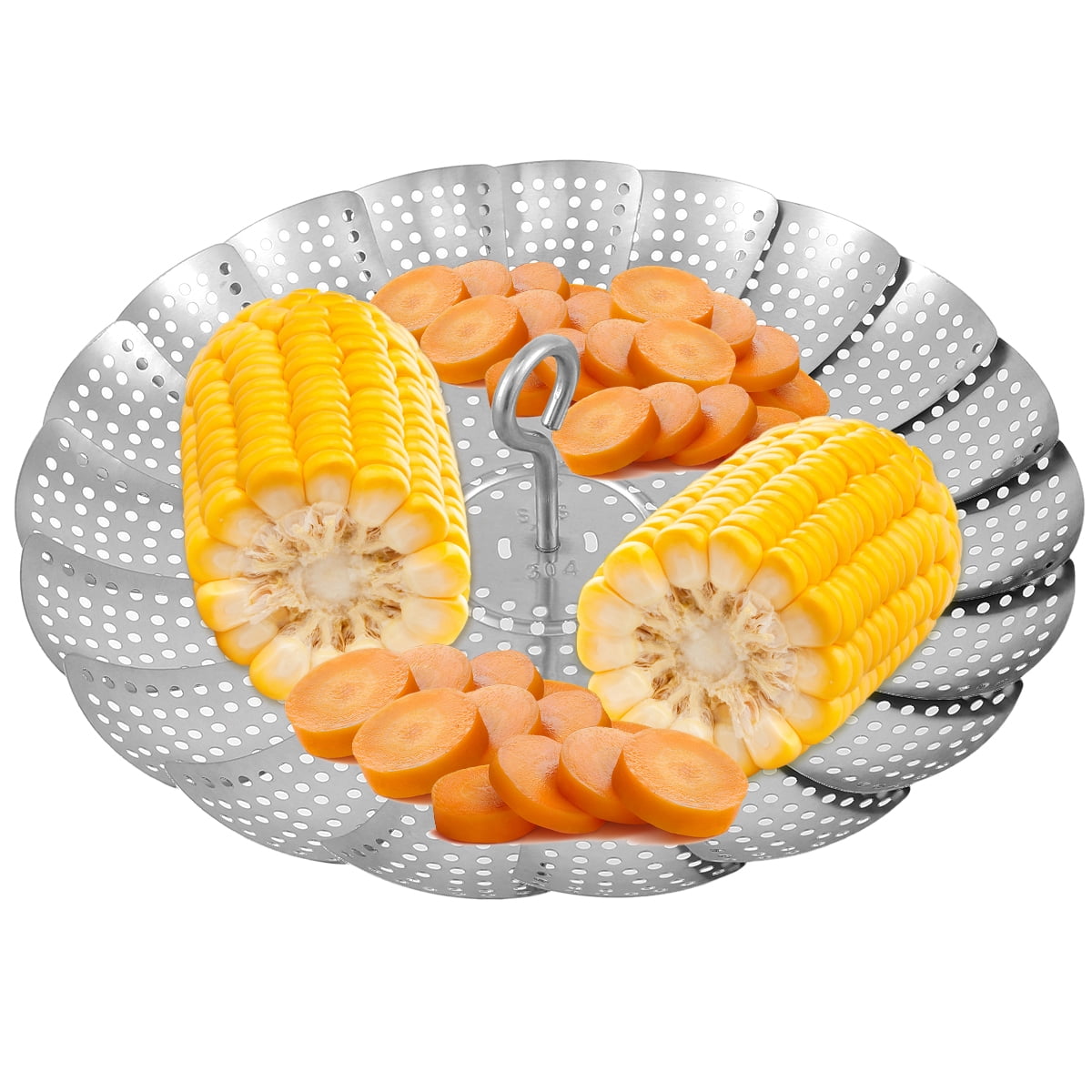 Wekvgz Steamer Basket 304 Stainless Steel Vegetable Steamer Foldable ...