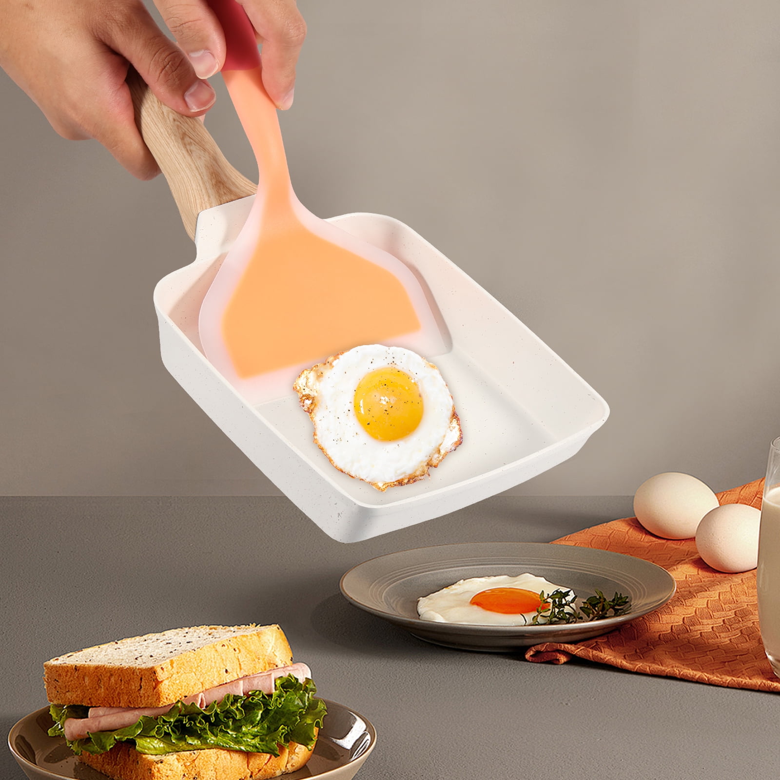 Wekvgz Tamagoyaki Pan Non Stick Japanese Omelette Pan with Silicone ...