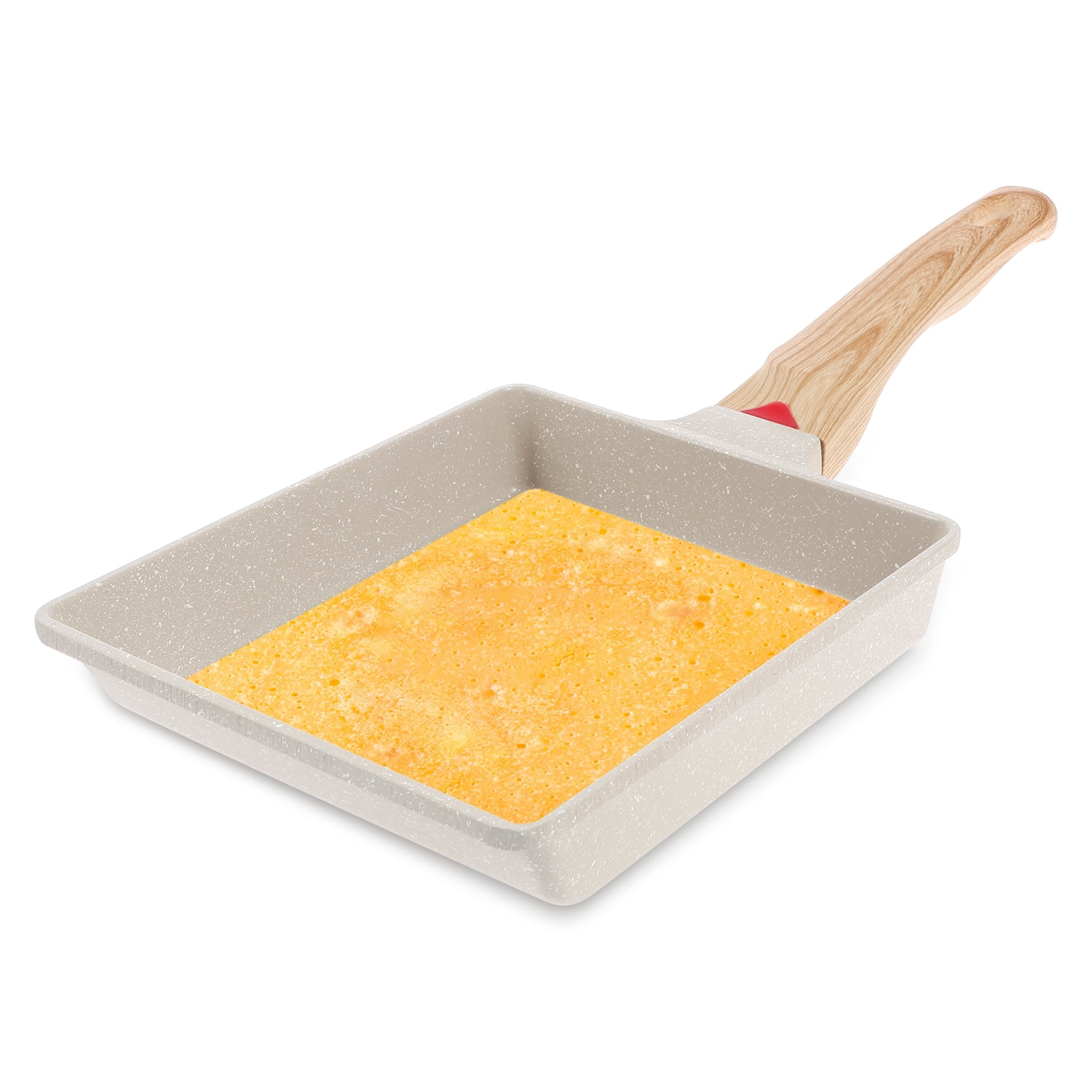 Wekvgz Tamagoyaki Pan Nonstick Japanese Omelette Pan with Wood Handle ...