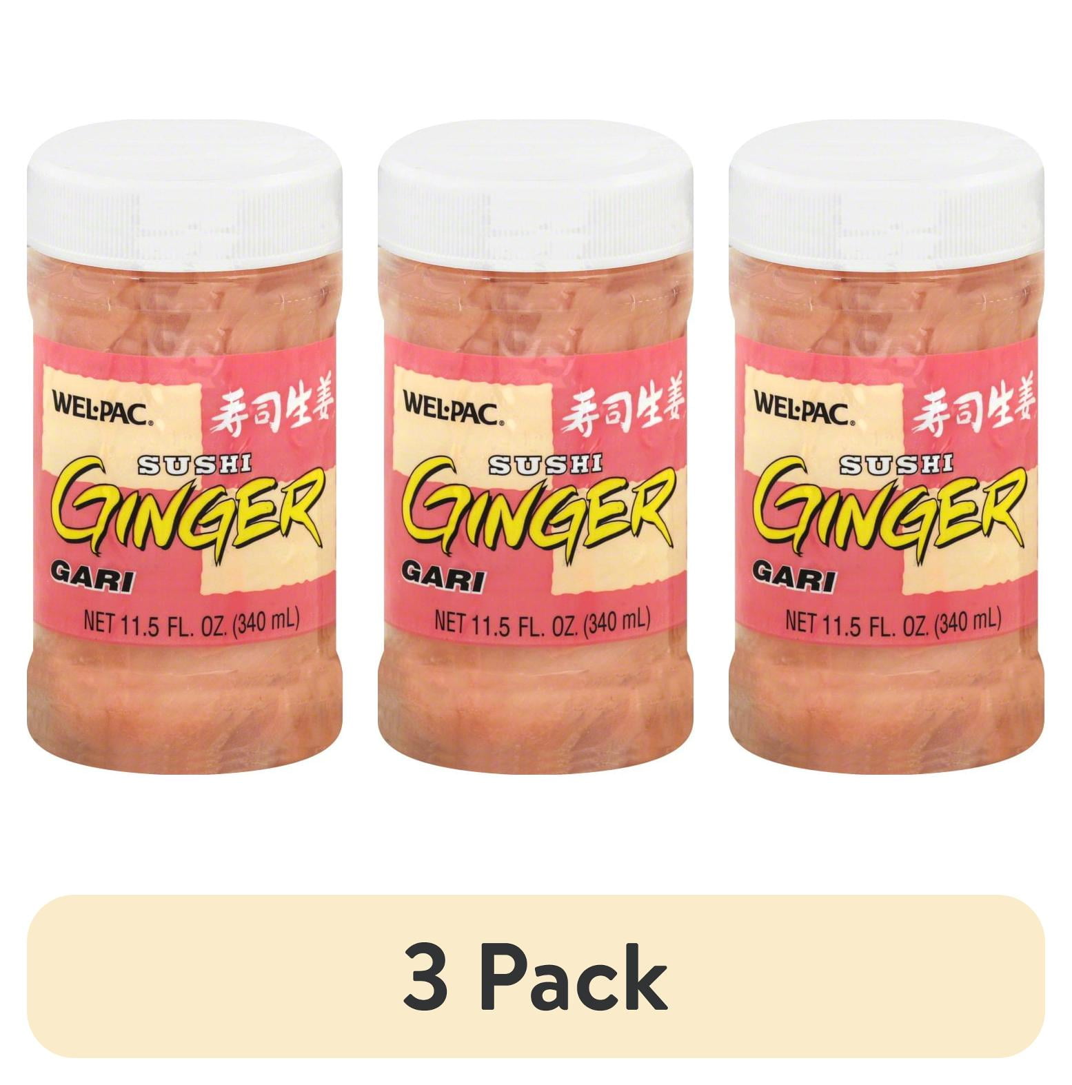 (3 pack) Wel-Pac brand Sushi Ginger, 11.5 OZ, in a plastic jar ...