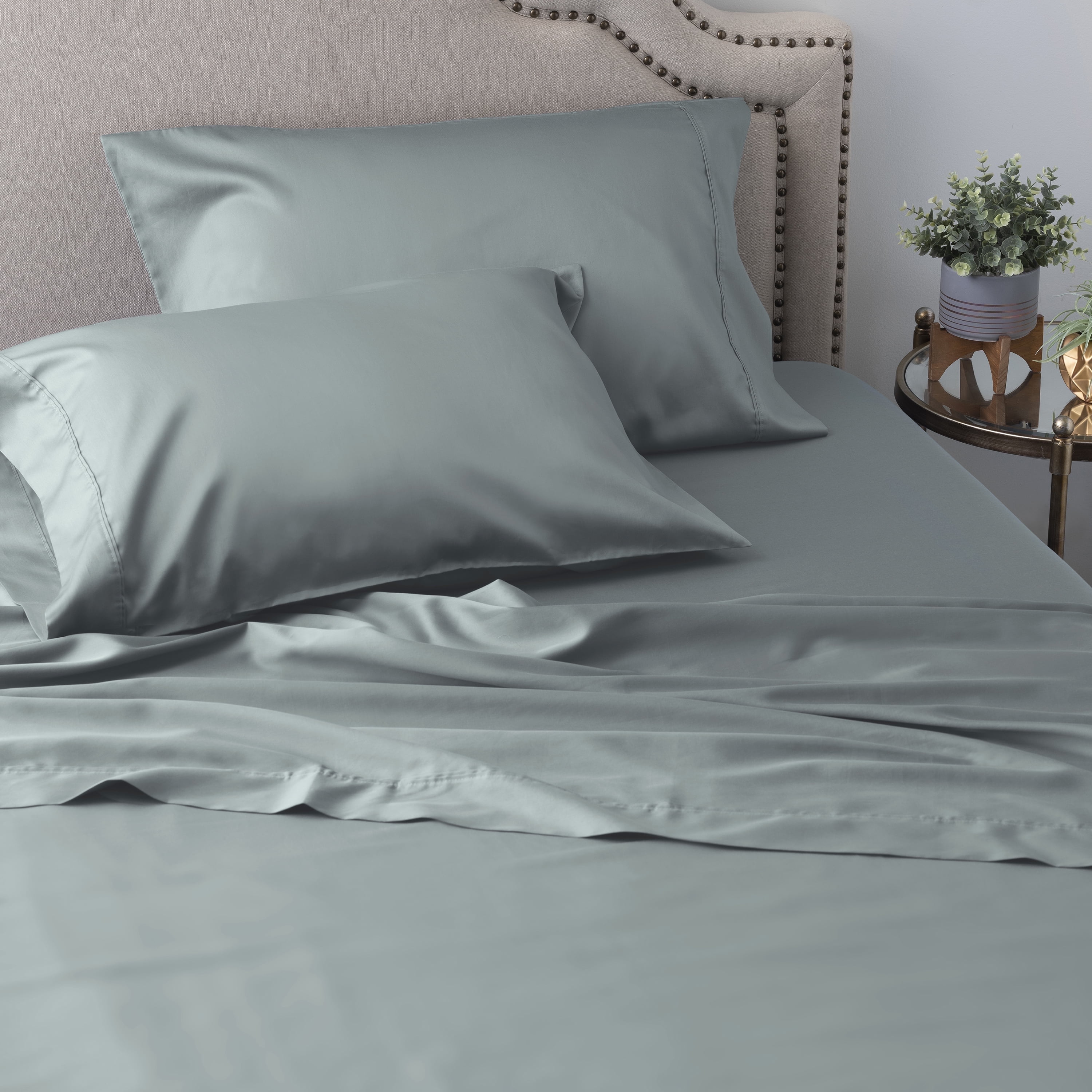 WelHome 100% Cotton Sheet Set, Queen Size Bed Sheets, Wrinkle-Resistant ...