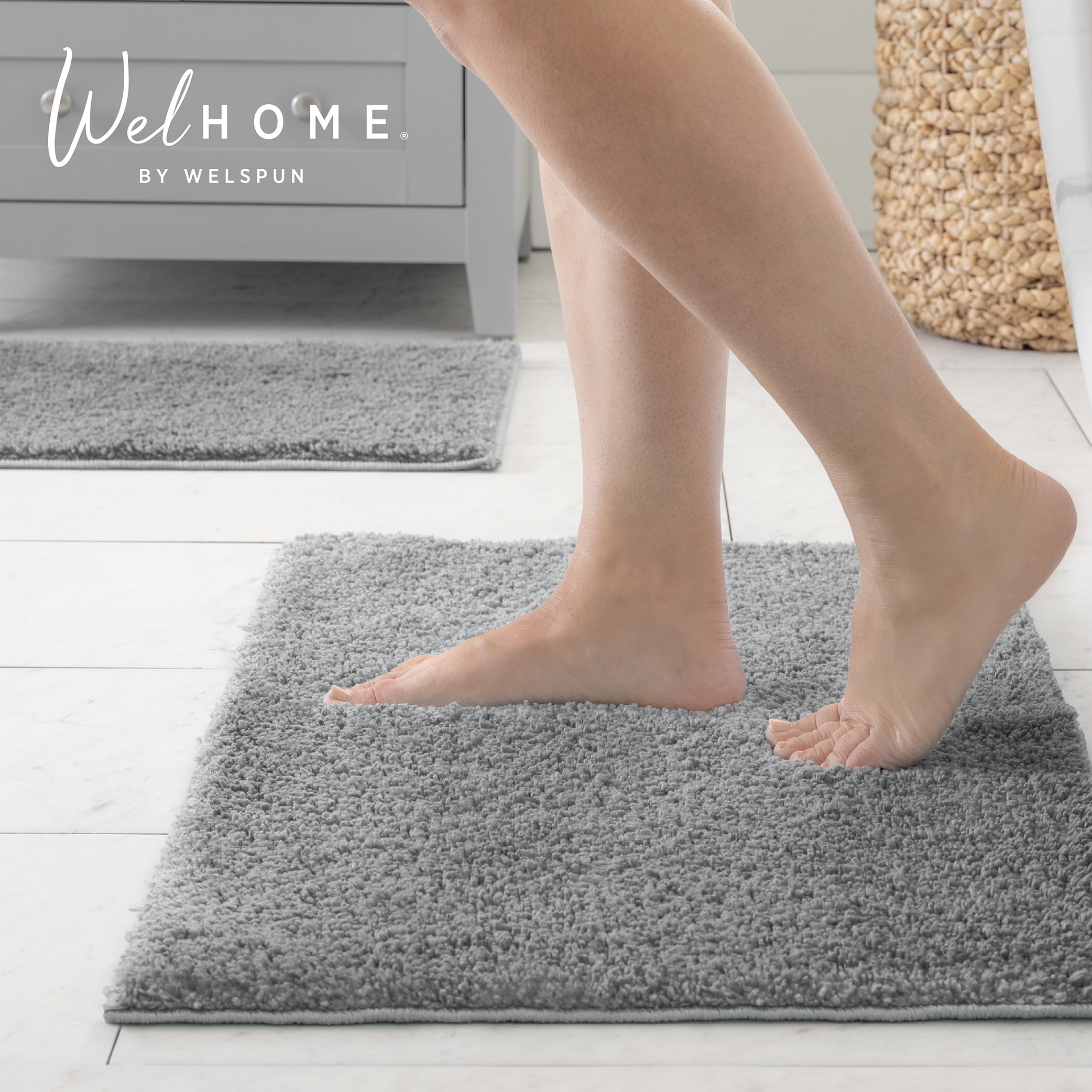 WelHome 2 Piece Recycled Polyester Bathroom Rugs Set, 17x24 & 20x32 ...