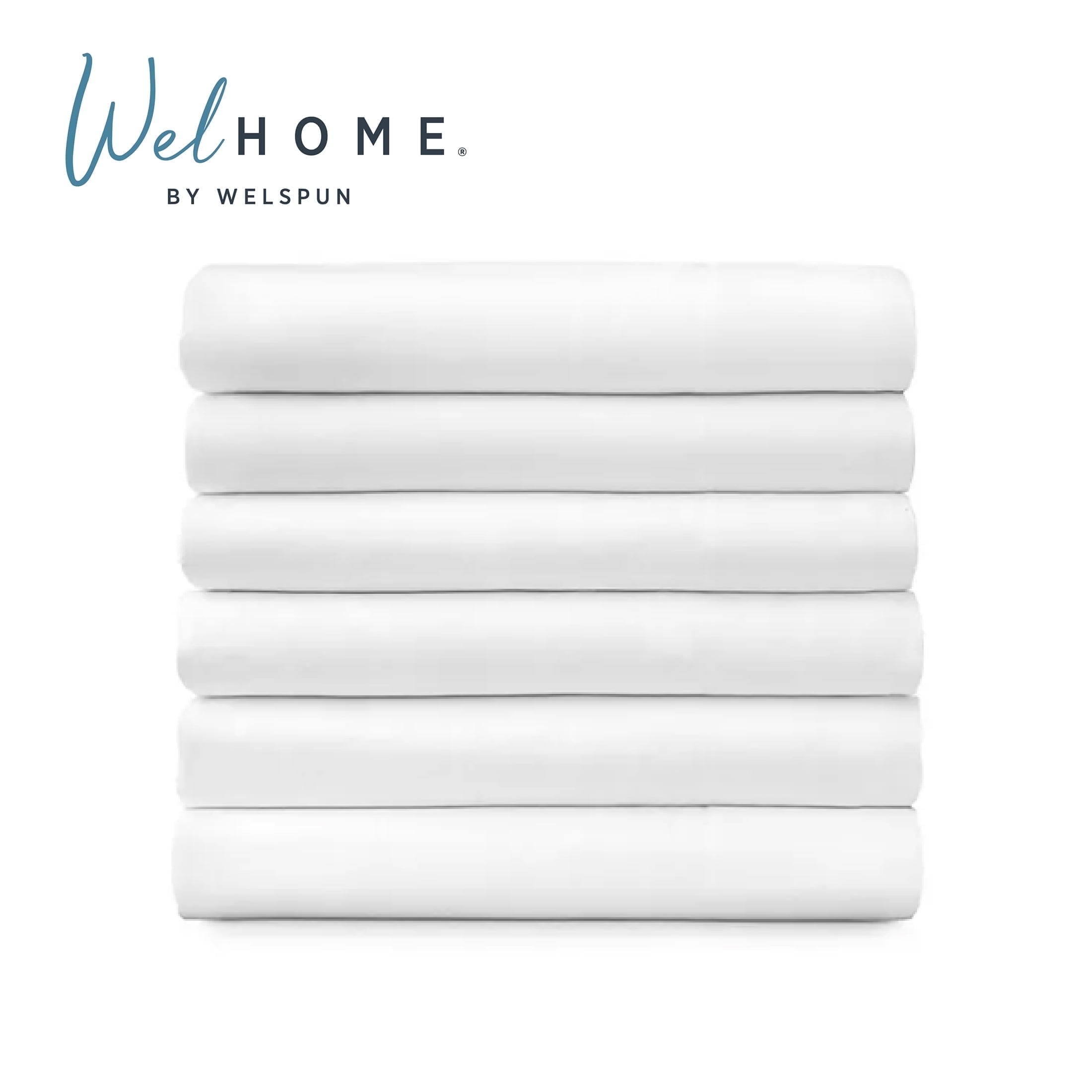 WelHome Pack of 6 Commercial Queen Flat Sheets Only, Durable ...