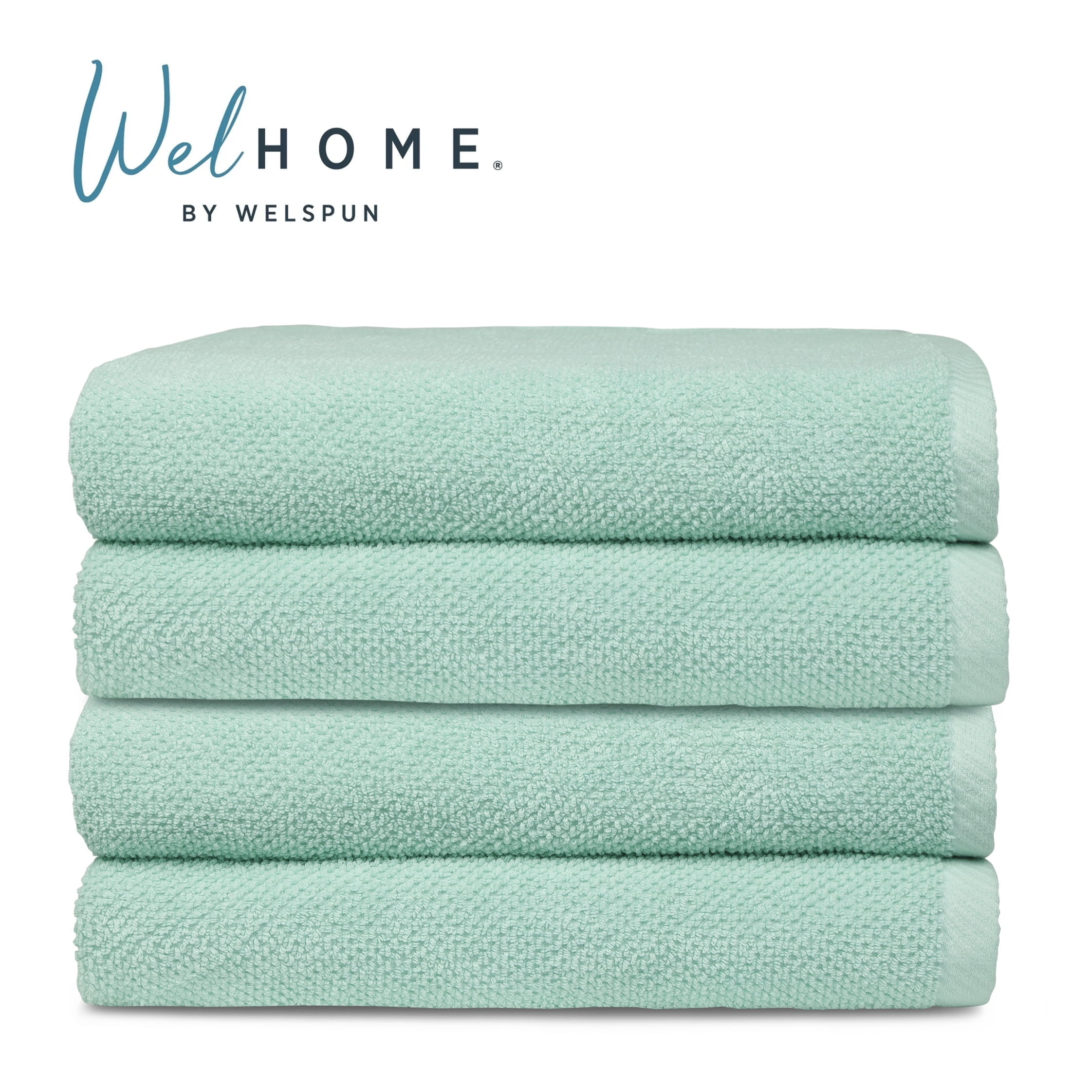 WelHome Premium Performance 4 Piece Towels Set, 100% Cotton, 600 GSM, 4 ...