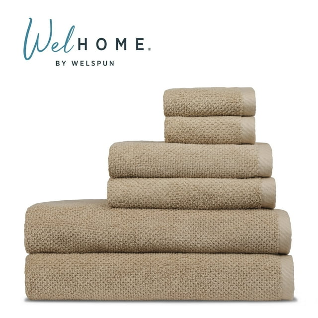 WelHome Premium Performance 6 Piece Towels Set, 100% Cotton, 600 GSM, 2 ...