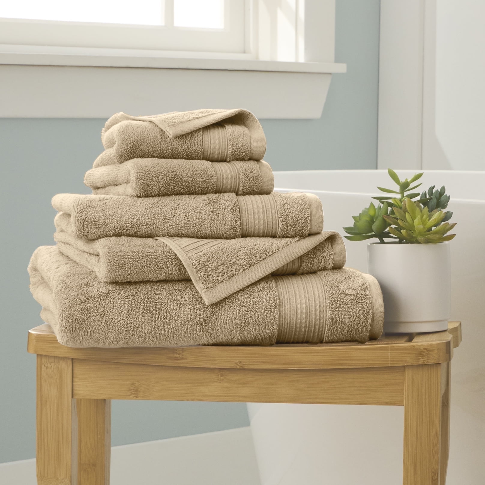 Cannon Shear Bliss Quick Dry 100% Cotton 6-Piece Towel Set for Adults ...