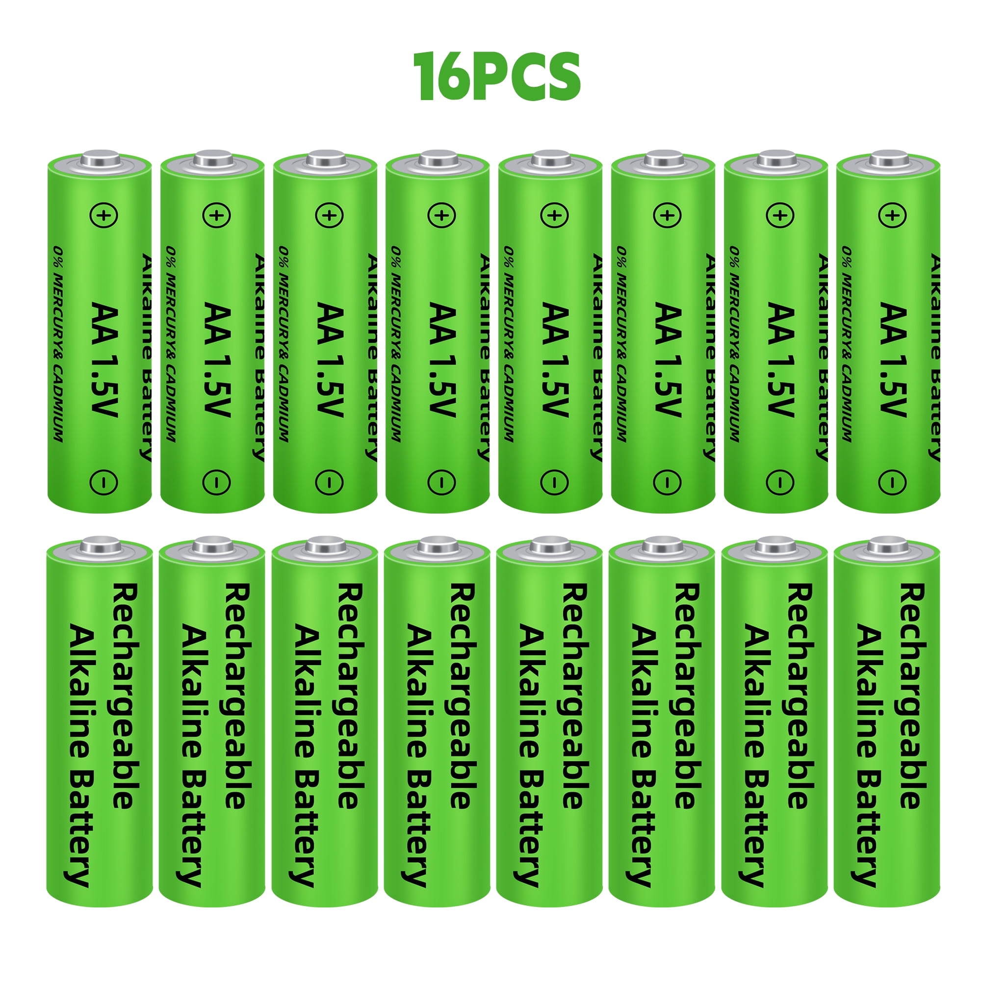 Welan 16Pcs Rechargeable Battery 1.5V 3000mAh AA Alkaline Batteries for ...