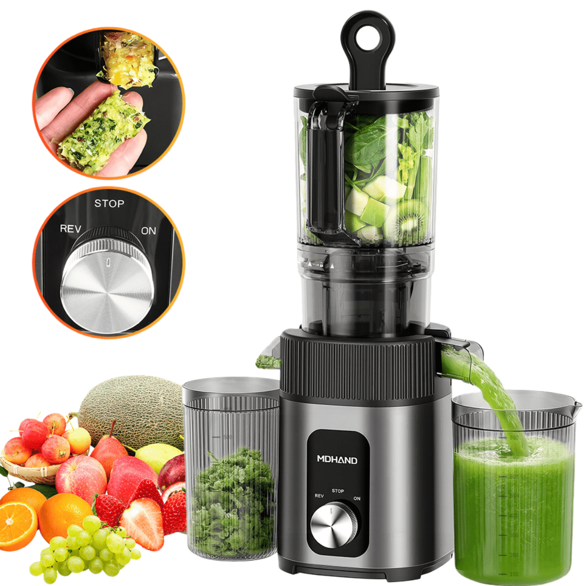 Welan Juicer Machines with Large Feed Chute, Cold Press Juicer For ...