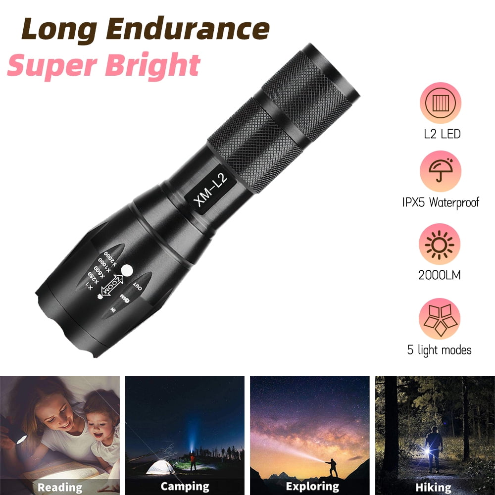 Welan LED Flashlight 1000LM Portable Waterproof Tactical Pocket Torch ...