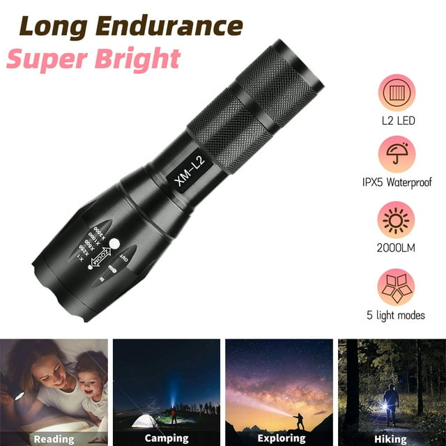 Welan LED Flashlights, 1000 Lumens Zoomable Waterproof Small Flashlight ...