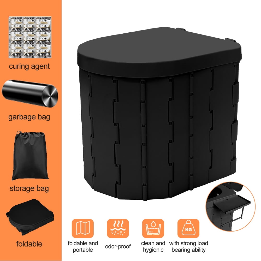 Welan Portable Camping Toilet, Outdoor Emergency Folding Toilet with ...
