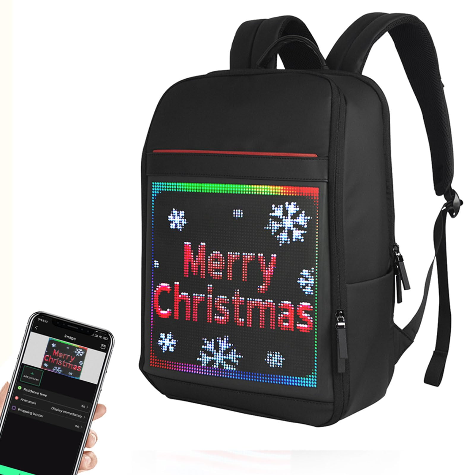 Welaso Smart Bluetooth LED Backpack with Colorful LED Sign Panel and ...