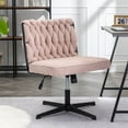 Welax Pink Desk Chair, Adjustable, No Wheels, Teddy Fabric, 250lb ...