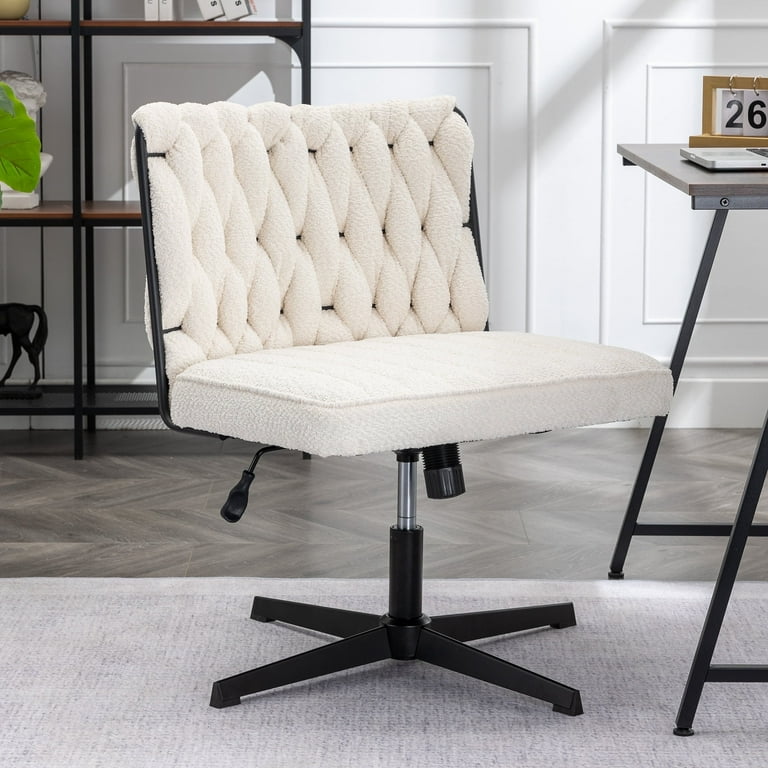 White desk chair no wheels store