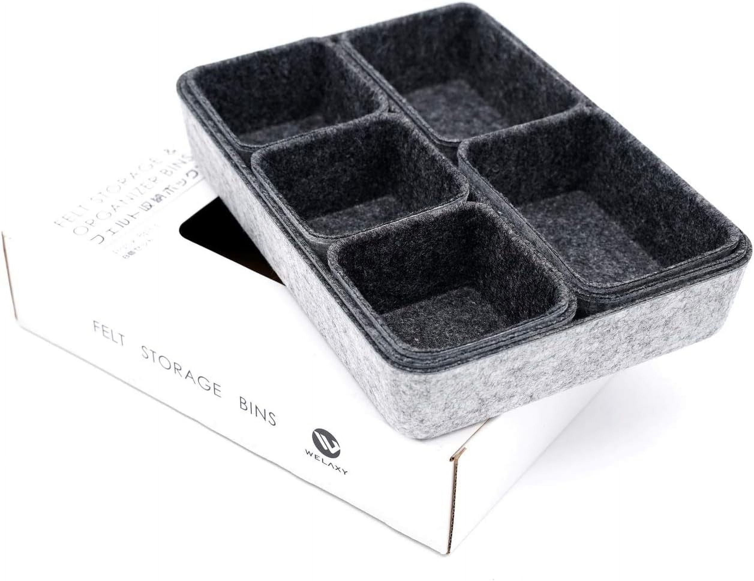 Welaxy Desk drawer organizers trays small shallow felt storage bins for ...