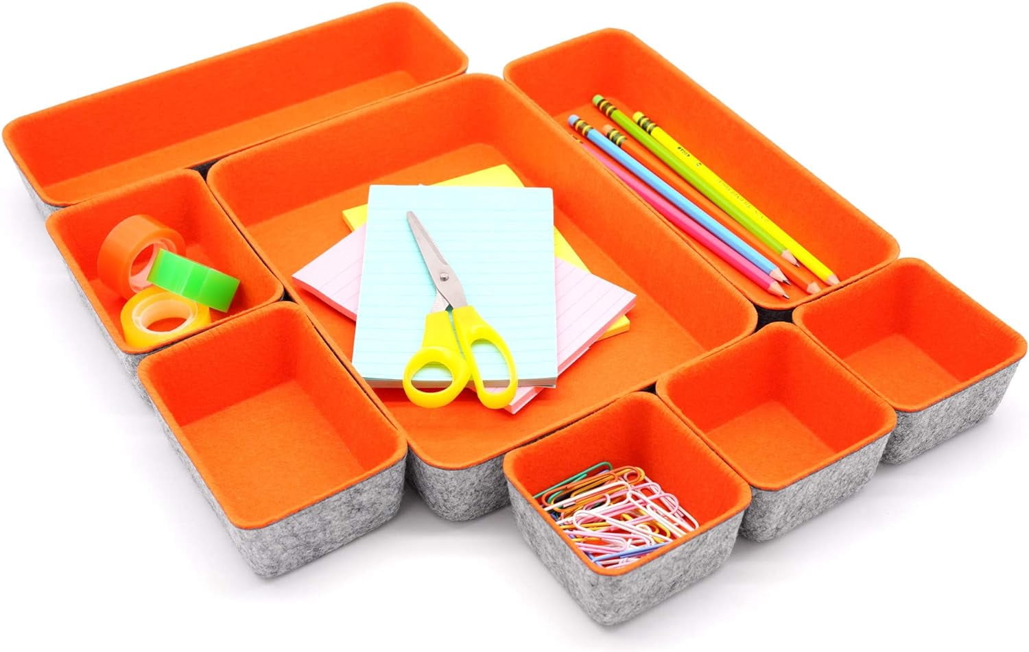 Welaxy Drawer organizers tray Felt storage bins office Desk Draw ...