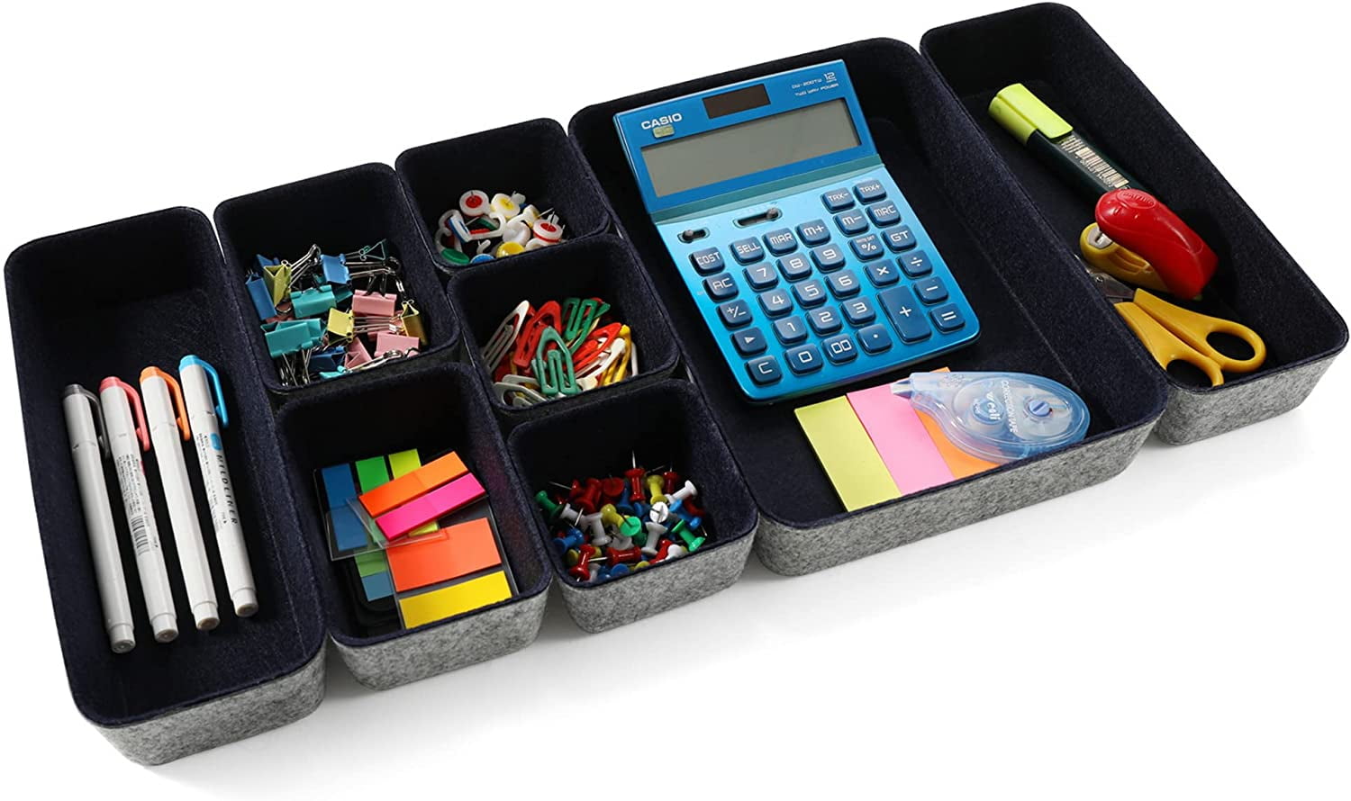 Welaxy Drawer organizers tray Felt storage bins office Desk Draw ...