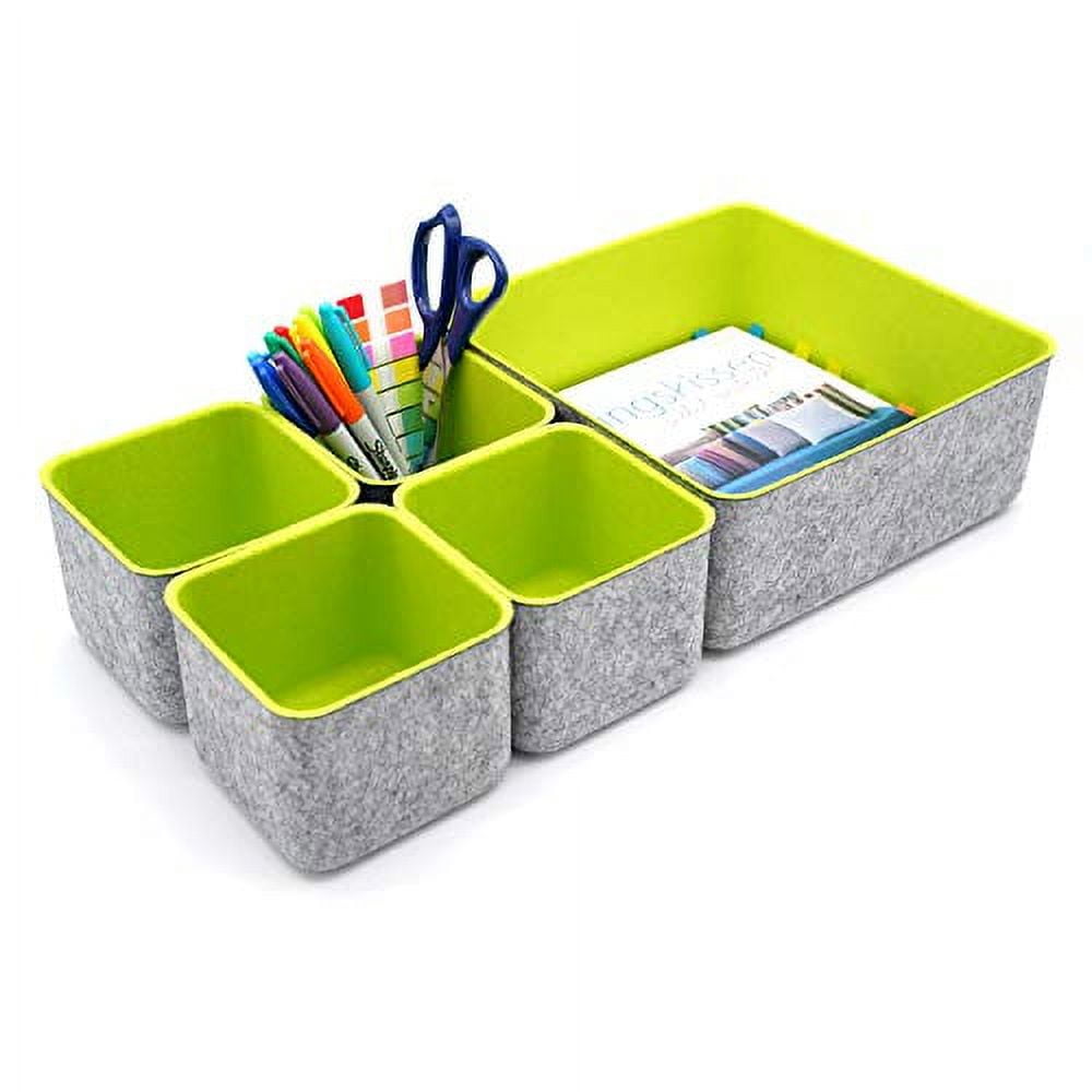 Welaxy Storage bins Set Office Drawer Organizers for School Home ...