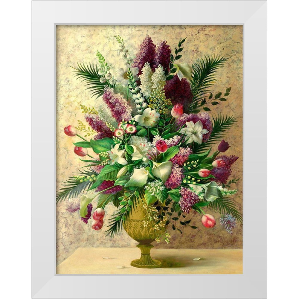 Welby 19x24 White Modern Wood Framed Museum Art Print Titled - Floral ...