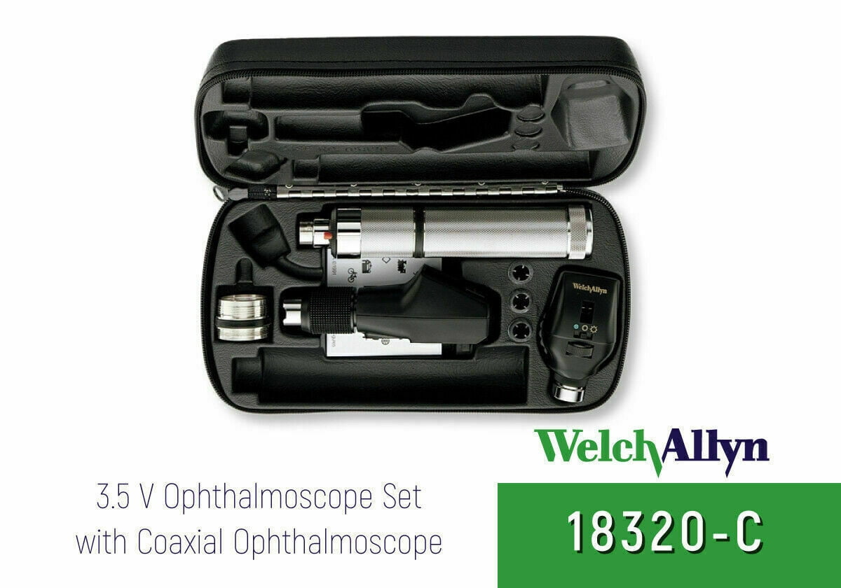 Welch Allyn Halogen Coaxial Ophthalmoscope and Retinoscope Set Combo ...
