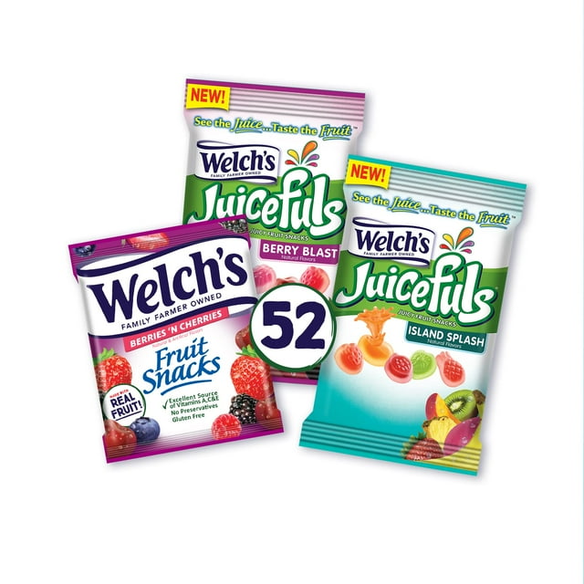 Welch,S Fruit Snacks Combo Variety Pack, Juicefuls Berry Blast & Island ...