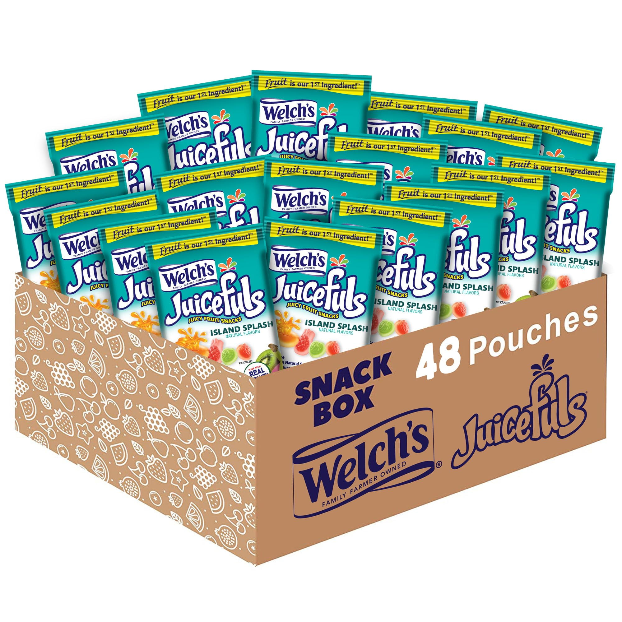 Welch's Juicefuls Juicy Fruit Snacks, Island Splash, Fruit Gushers ...