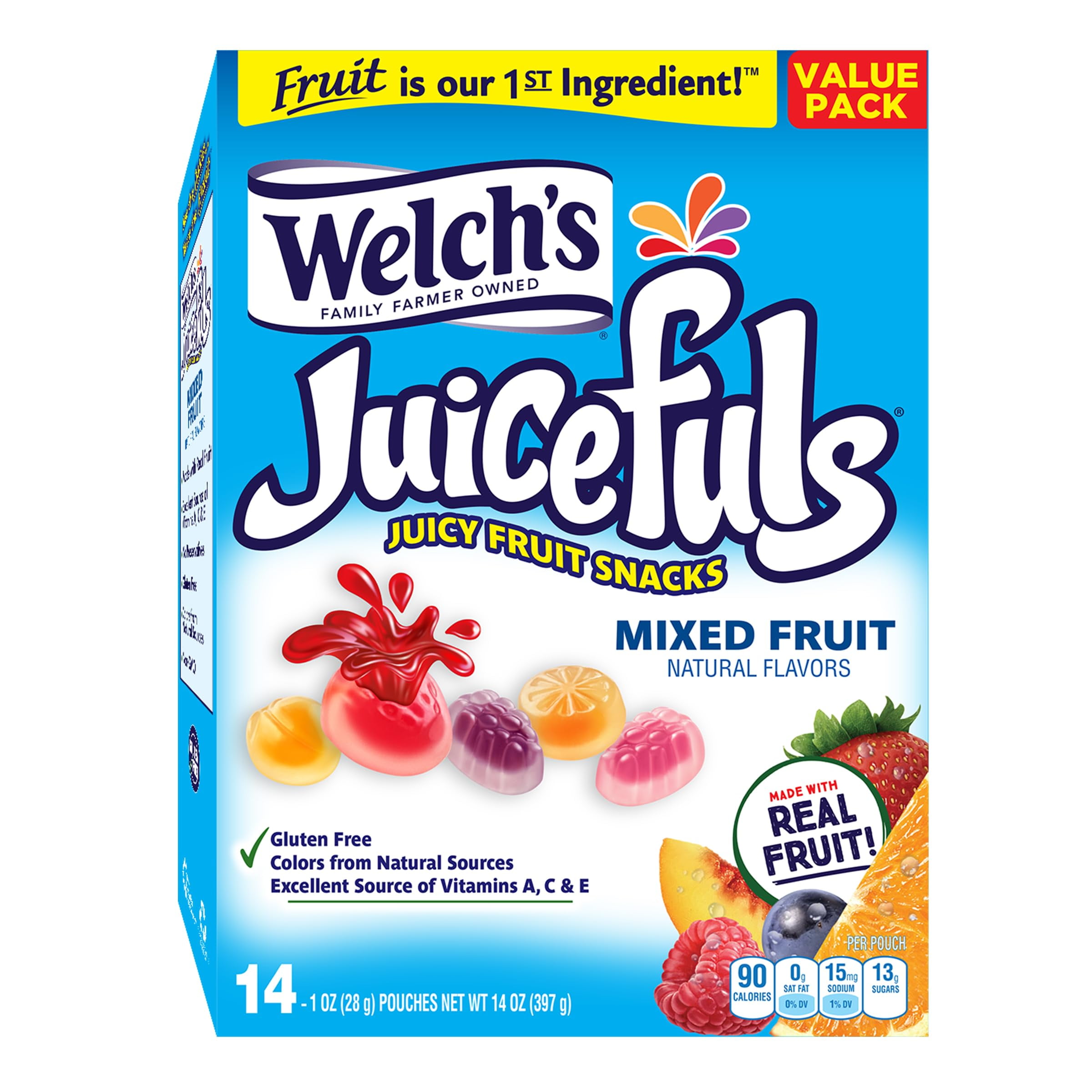Welch's Juicefuls Juicy Fruit Snacks, Mixed Fruit, Fruit Gushers, Bulk ...