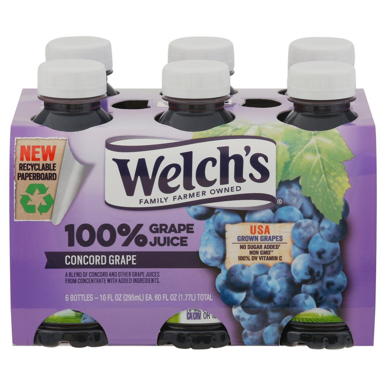 Welch's 100% Grape Juice 10 oz Bottles - 6 pk (Pack of 1) - Walmart.com