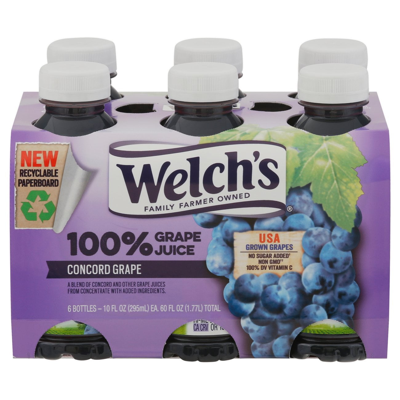 Welch's 100% Grape Juice 10 oz Bottles - 6 pk - Walmart.com