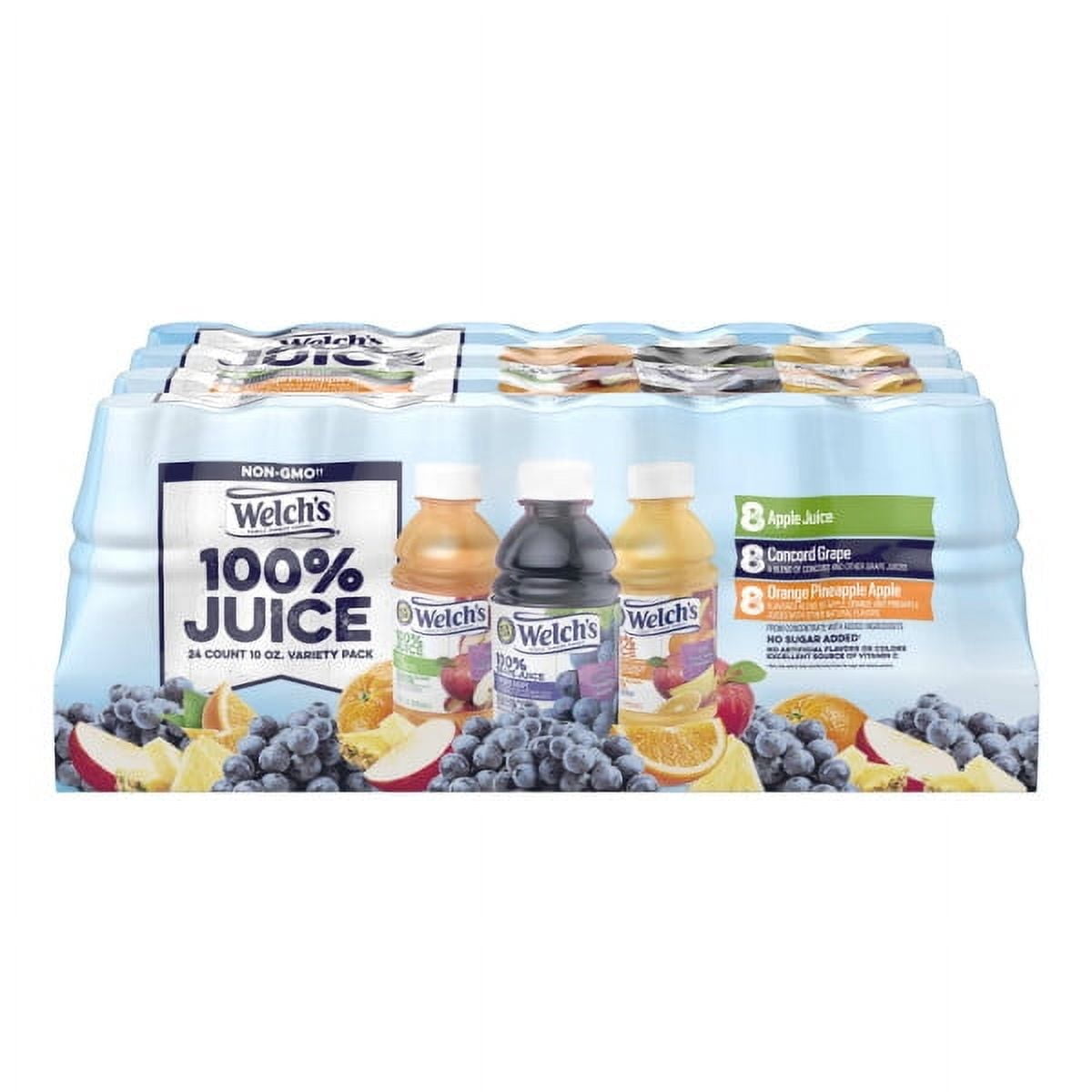 Welch's 100% Juice Variety Pack, Apple, Grape & Orange Pineapple, 10 fl ...
