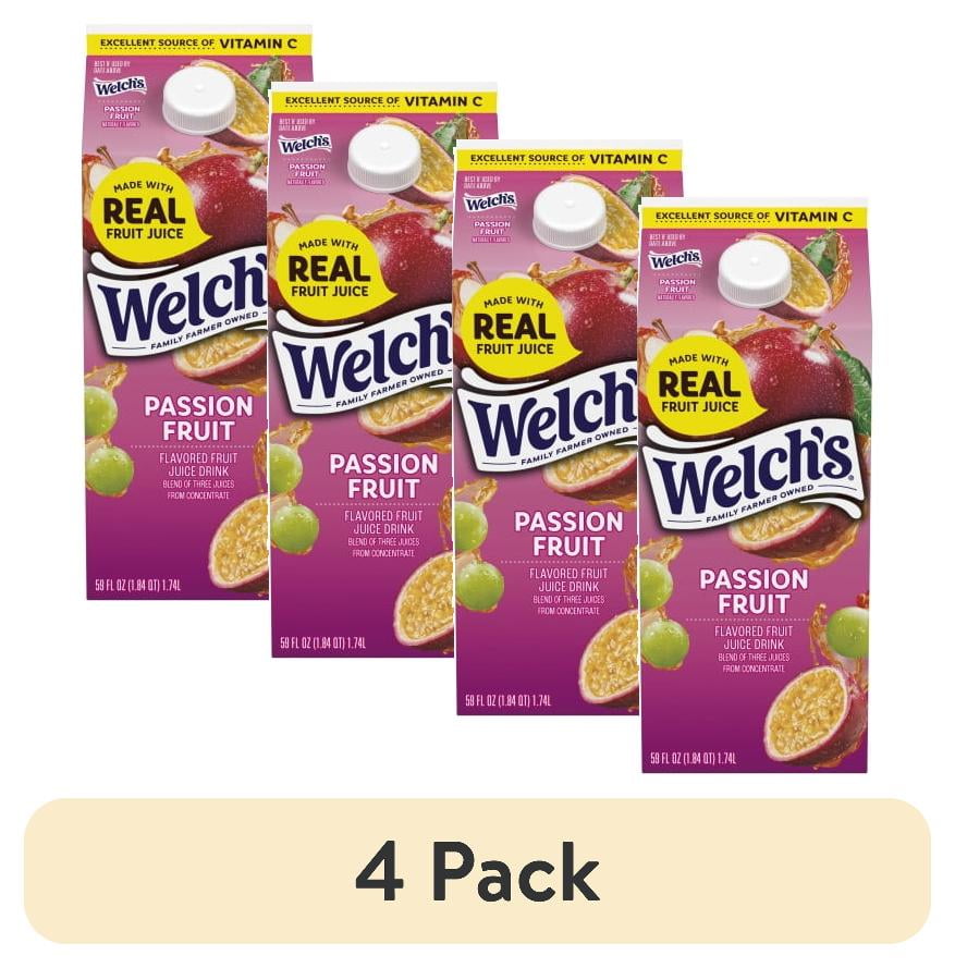 (4 pack) Welch's Passion Fruit Zero Sugar Drink, 59oz fl oz Carton ...