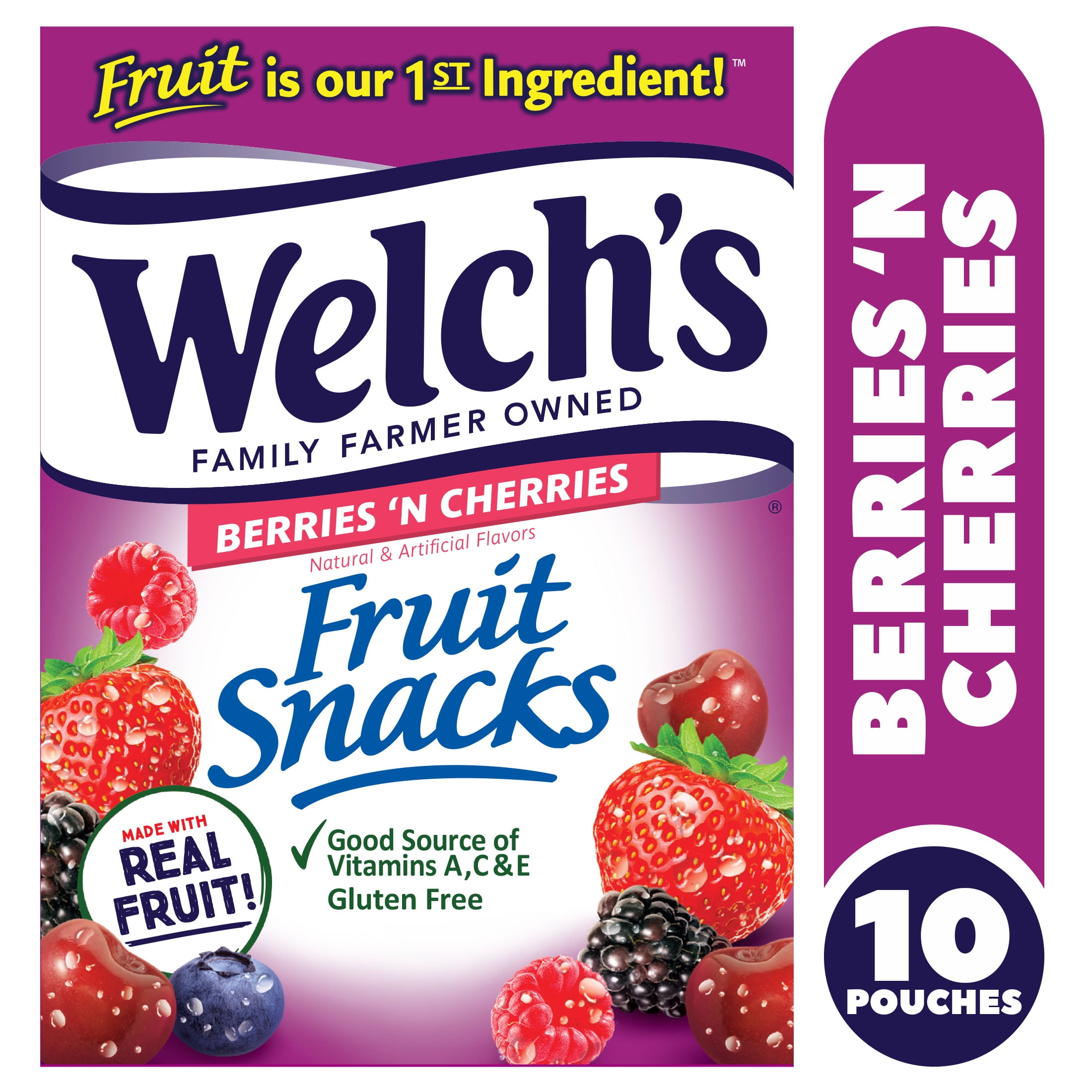 Welch's, Made With Real Fruit Fruit Snacks, Berries N Cherries, .8 oz ...