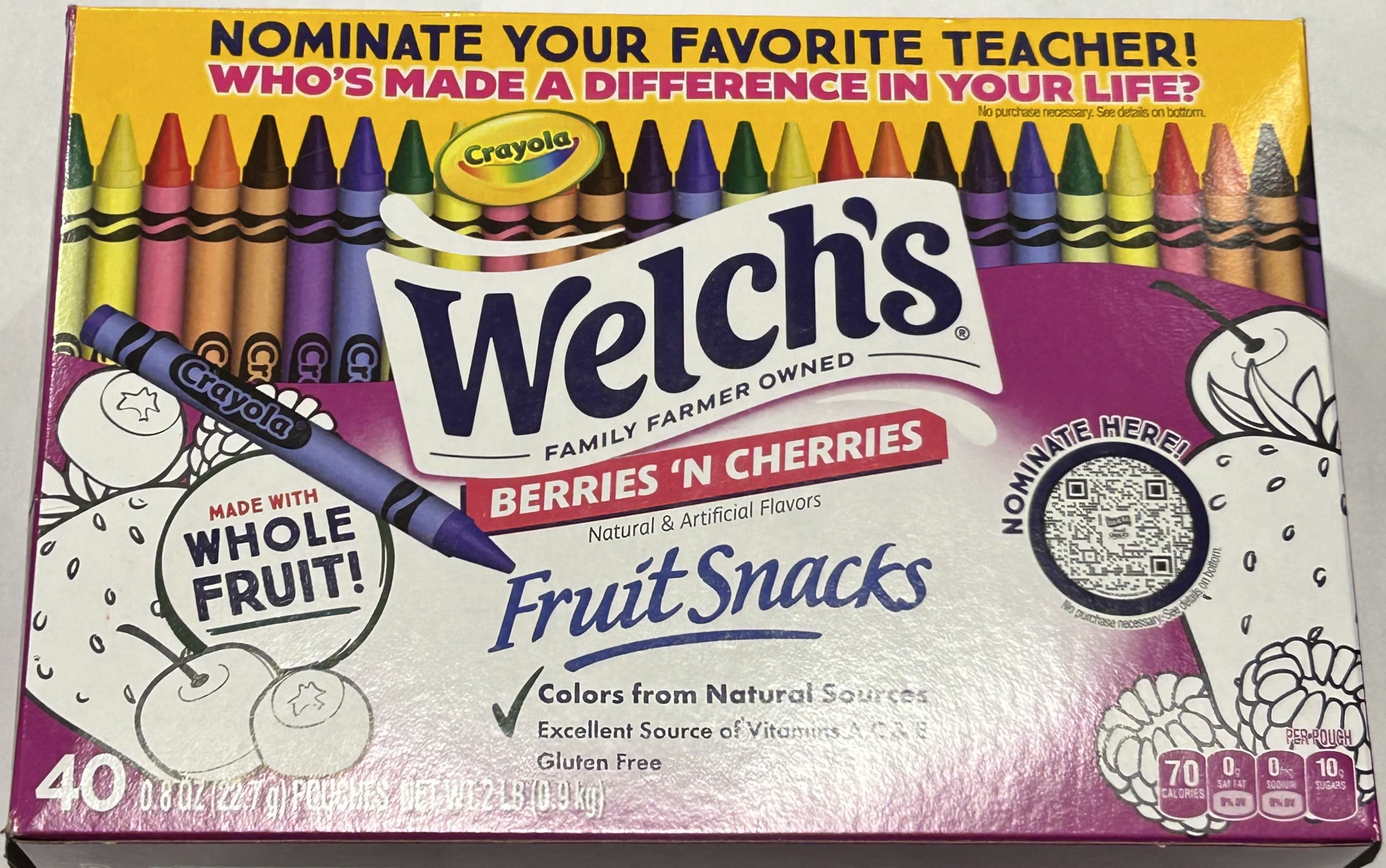 Welch's Berries 'N Cherries Fruit Snacks - 32oz/40ct (Pack of 24 ...