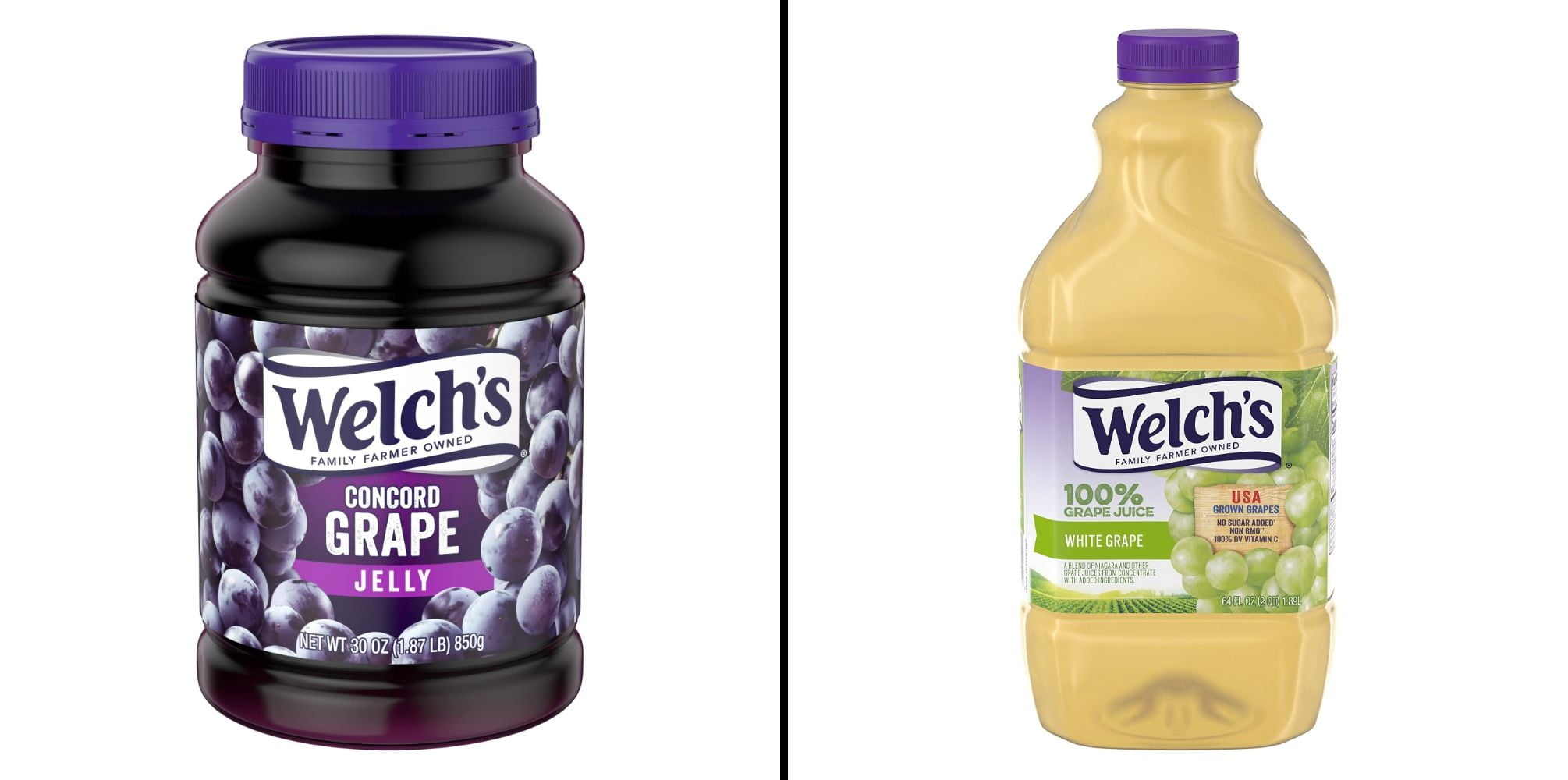 Welch's Concord Grape Jelly 30 oz Jar & Welch's 100% White Grape Juice ...