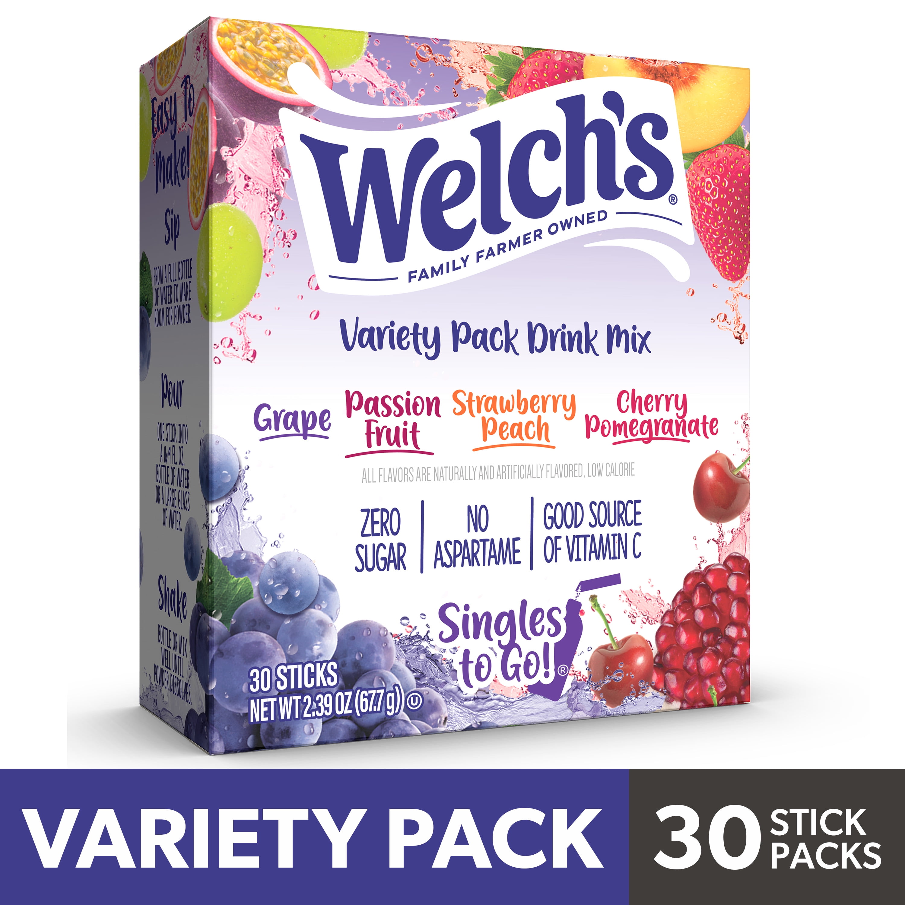 Welch's Variety Pack 30 Packets of Flavored Drink Mix - Walmart.com