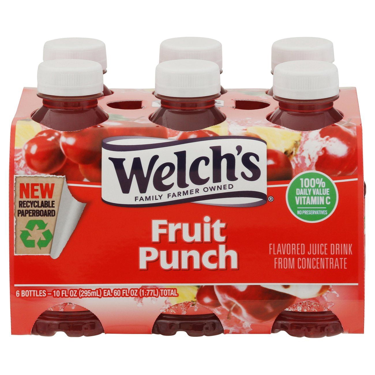 Welch's Fruit Punch Juice Drink 10 oz Bottles - 6 pk (Pack of 2 ...