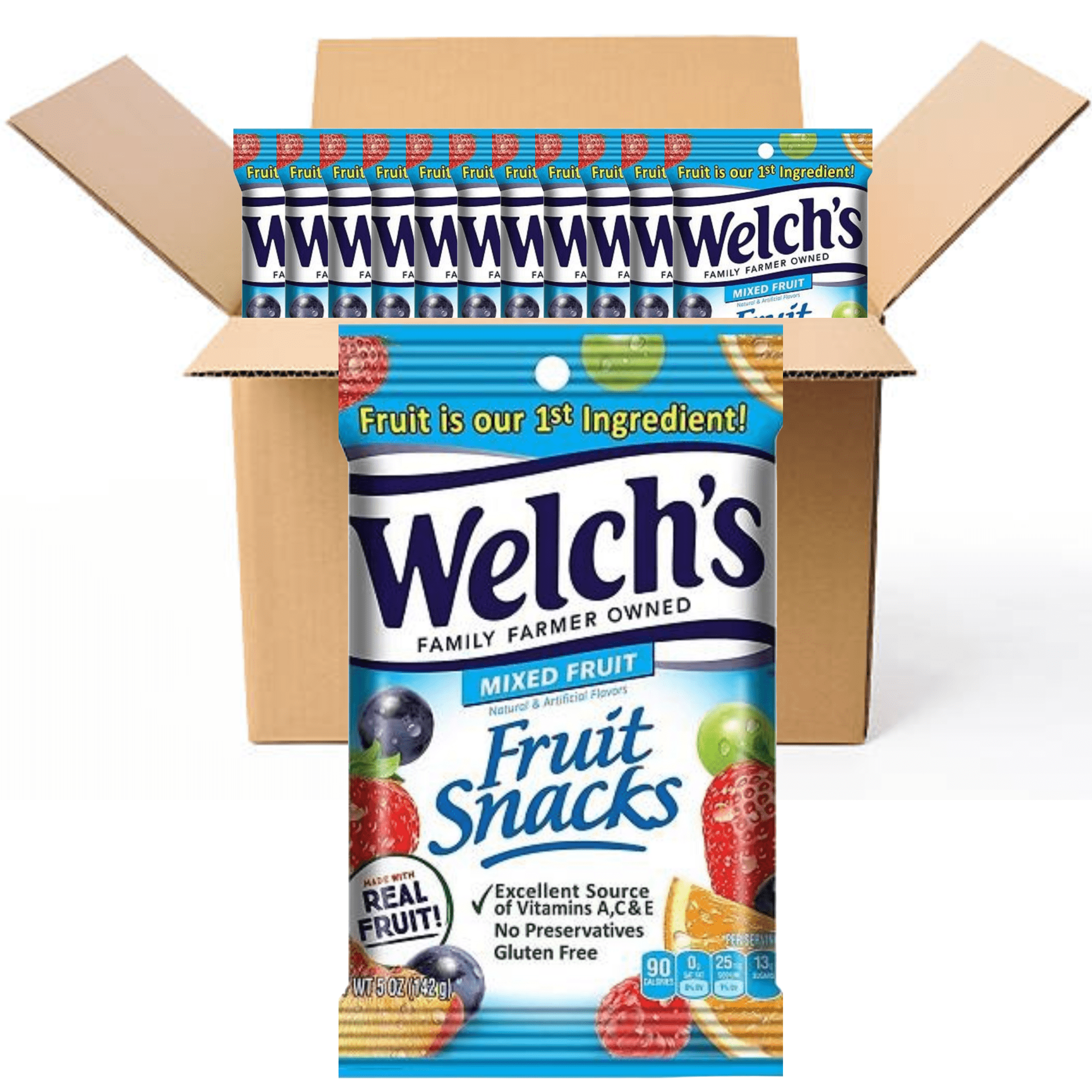 Welch's Fruit Snack MIXED FRUIT 5 Ounces Per Bag (Pack Of 12) Case ...