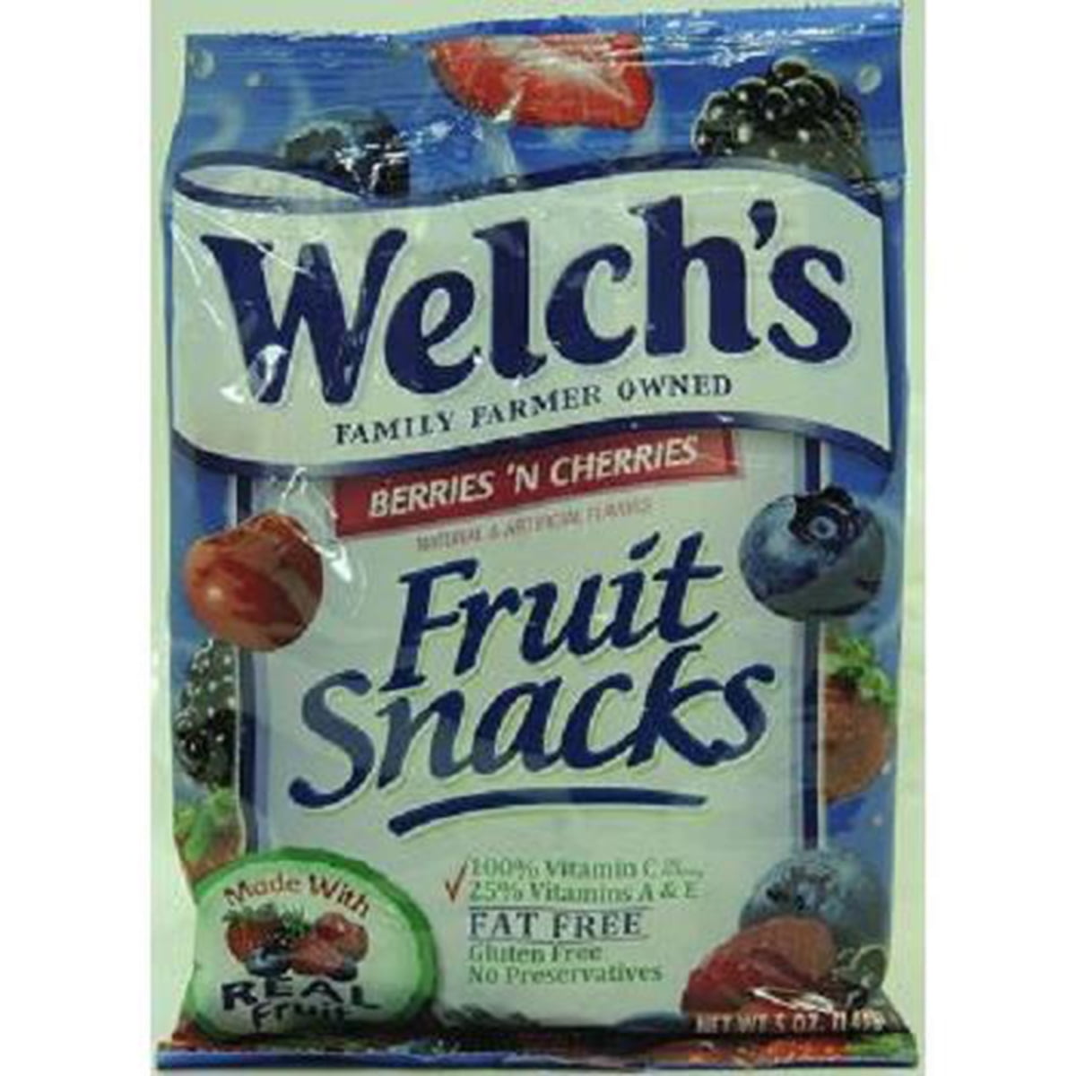 Welch's Fruit Snacks, Berries 'N Cherries, 5-Ounce Bags (Pack of 12 ...
