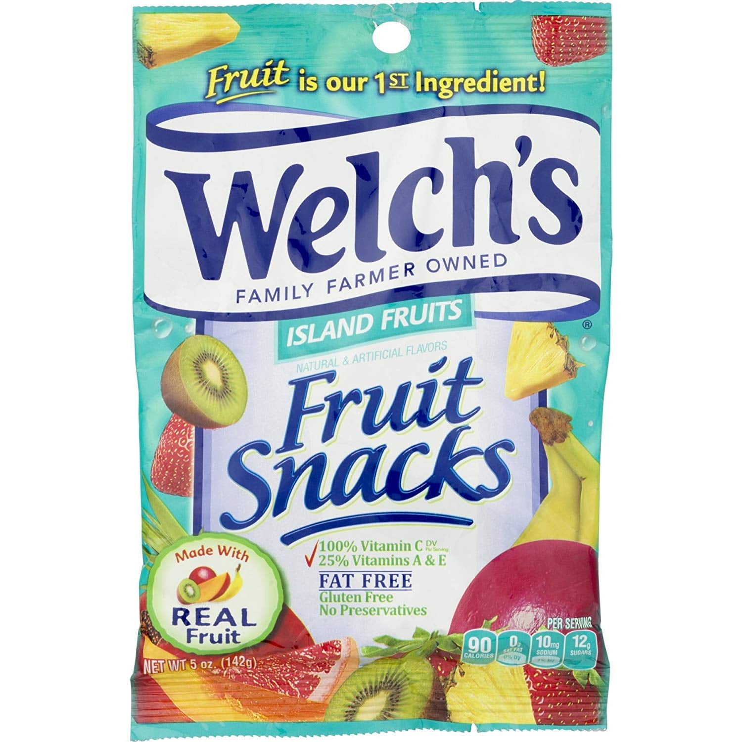 Welch's Fruit Snacks, Island Fruits Flavor, 5 oz. Bags (Pack of 12 ...