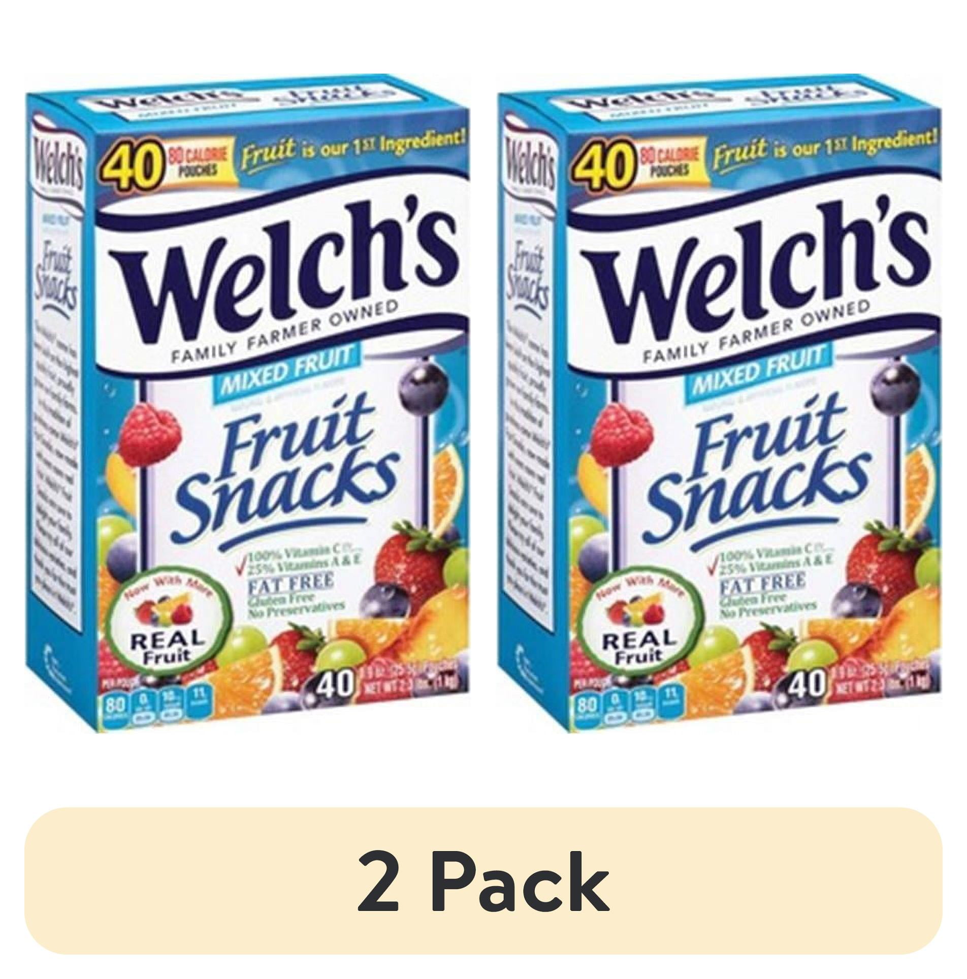 (2 pack) Welch's Mixed Fruit Snacks Family Size, 0.9 oz, 40 count ...