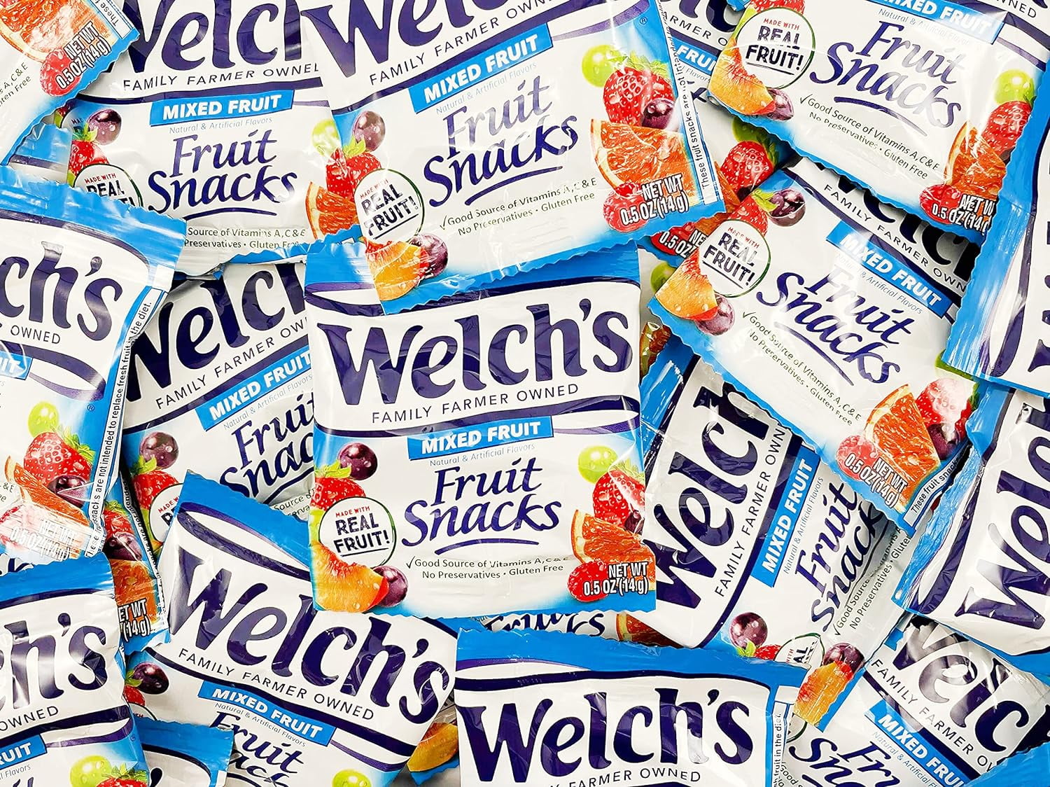 Welch’s Fruit Snacks Mixed Gummy Fat Free, Gluten Free Candy, Snacks ...